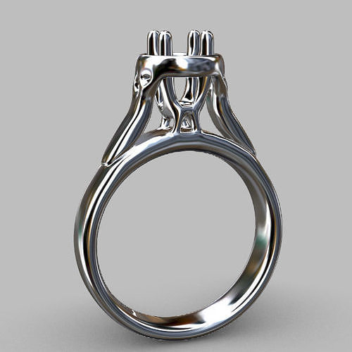 jewelry3dfile61 engagement ring in silver 3D model 3D printable | CGTrader