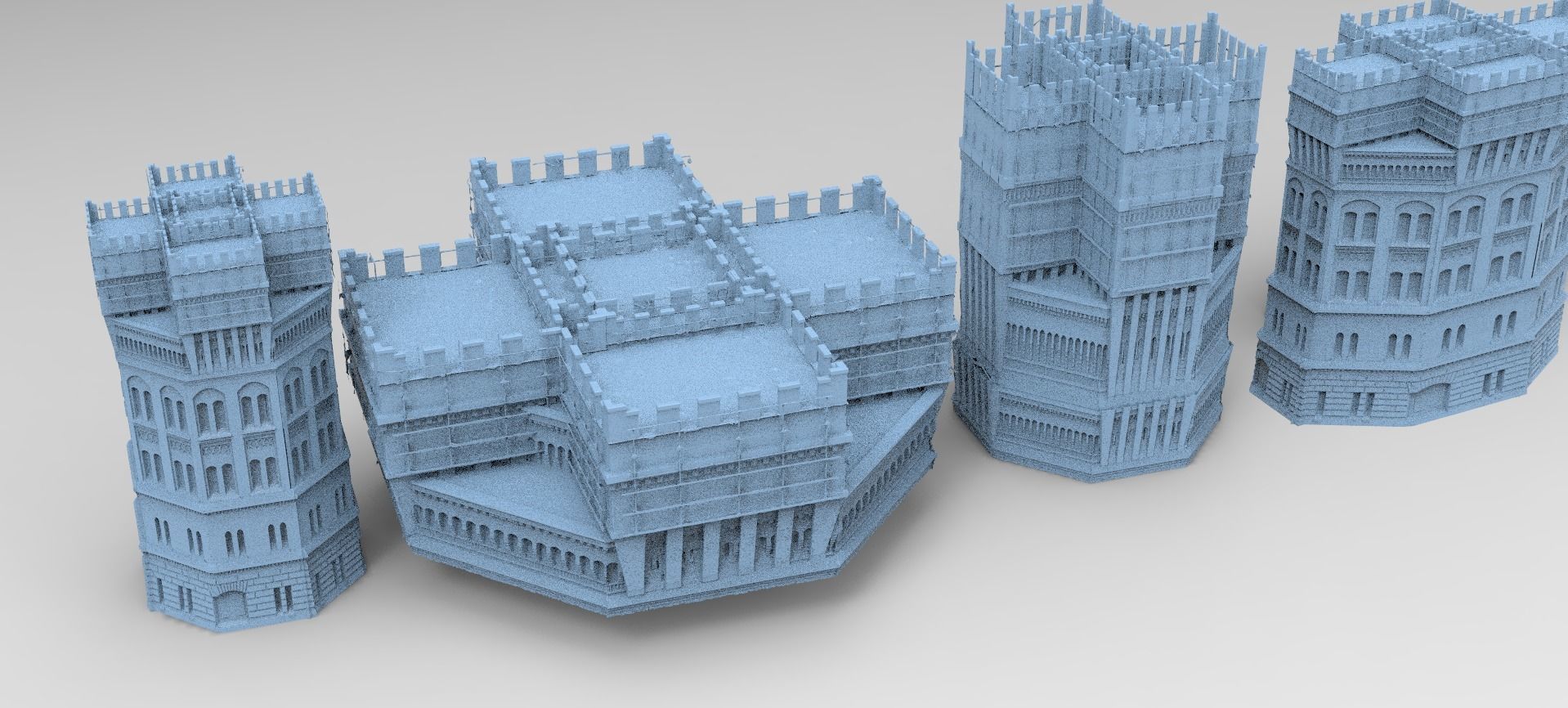 Medieval Library Tower 4 models 3D model | CGTrader