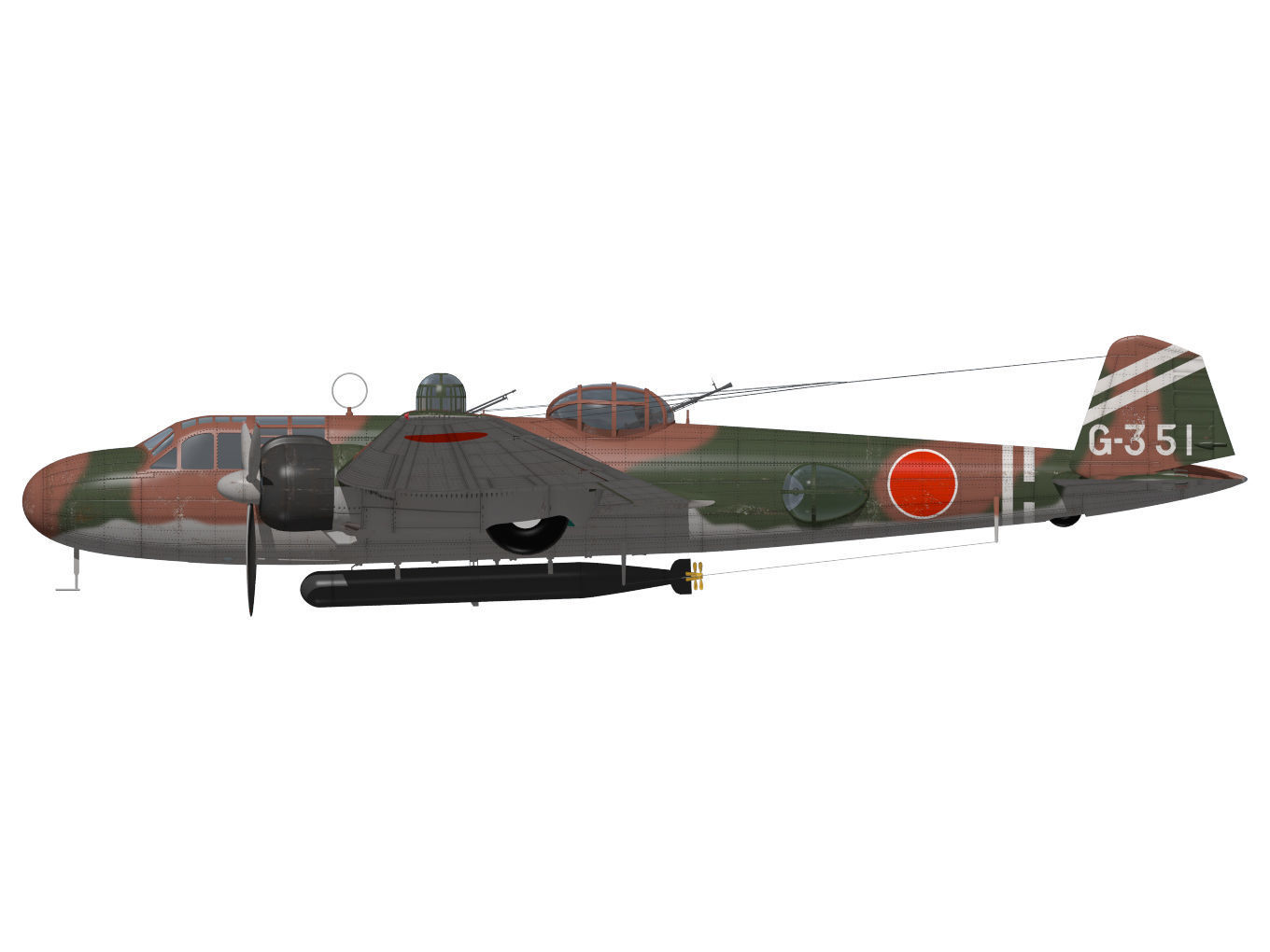 Mitsubishi G3M Nell Type22 3D model | CGTrader