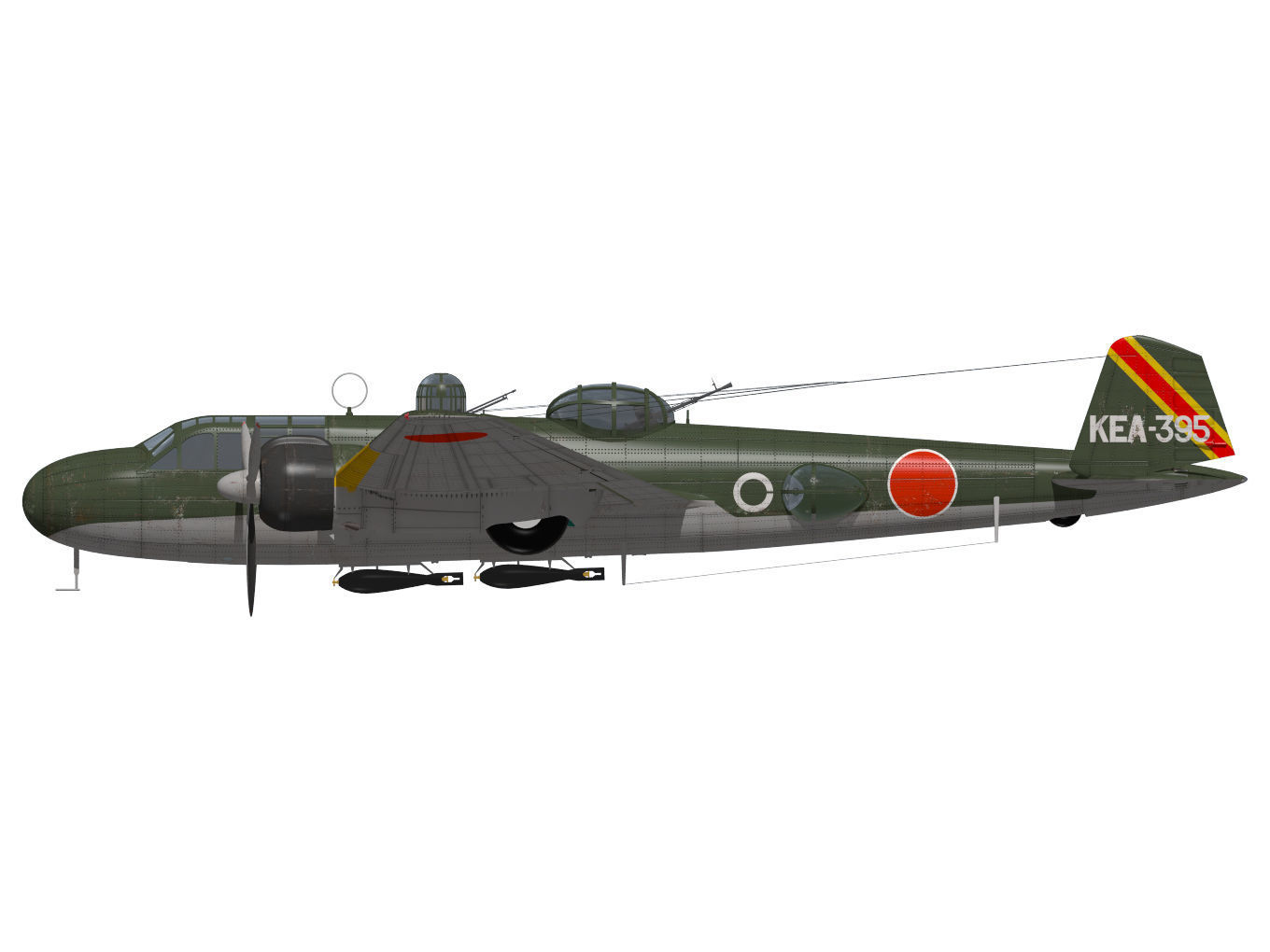 Mitsubishi G3M Nell Type23 3D model | CGTrader