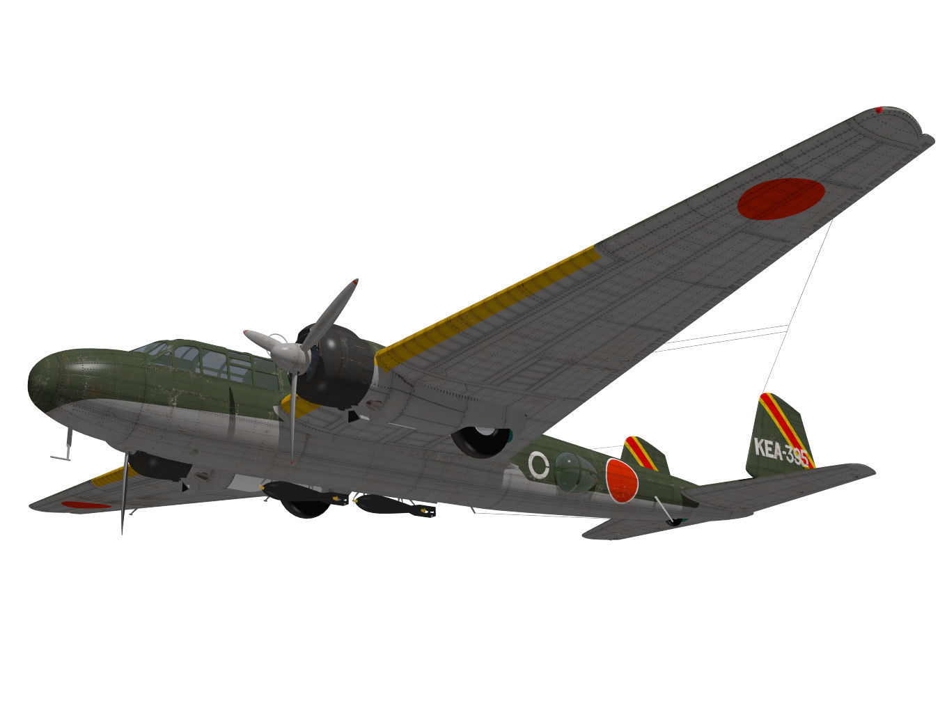 Mitsubishi G3M Nell Type23 3D model | CGTrader