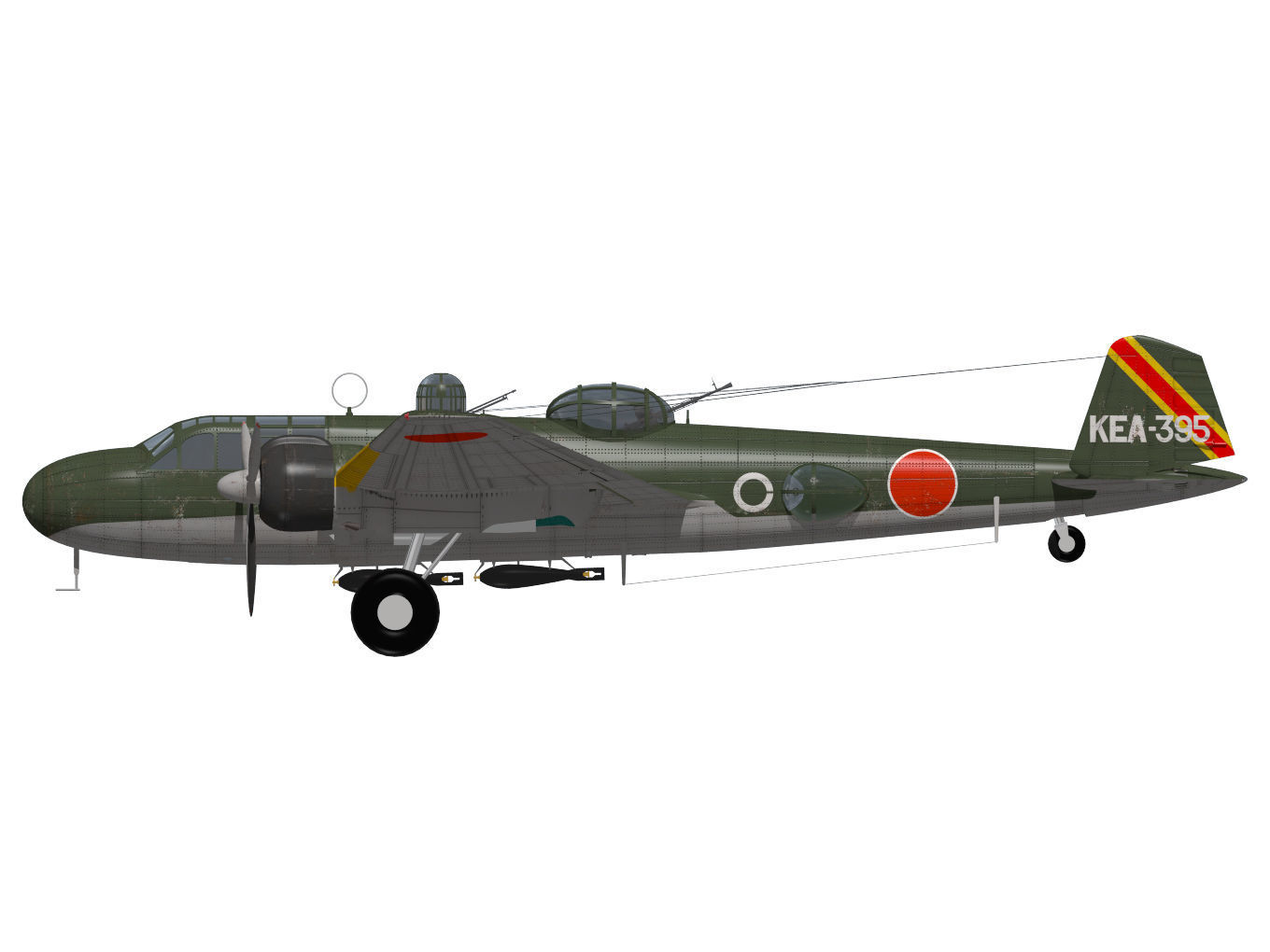 Mitsubishi G3M Nell Type23 3D model | CGTrader