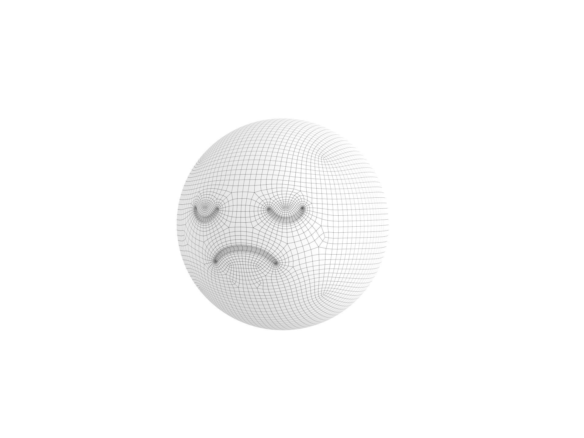 Symbol016 Sad Emoji 3D model | CGTrader