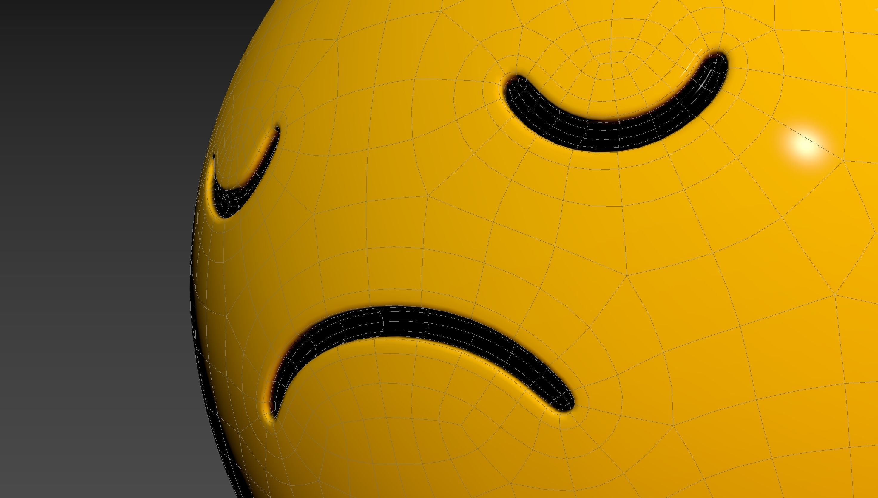 Symbol016 Sad Emoji 3D model | CGTrader