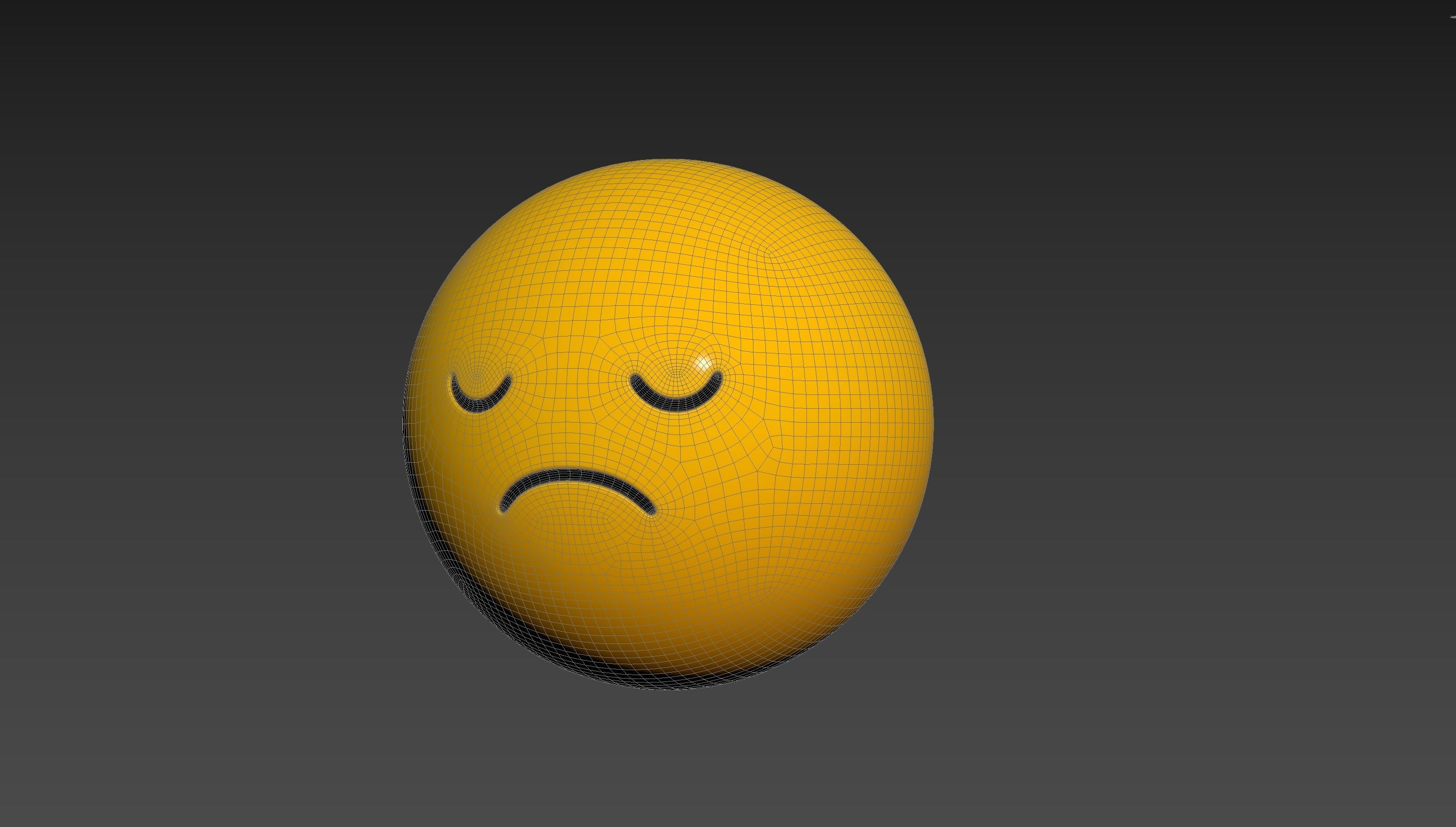 Symbol016 Sad Emoji 3D model | CGTrader