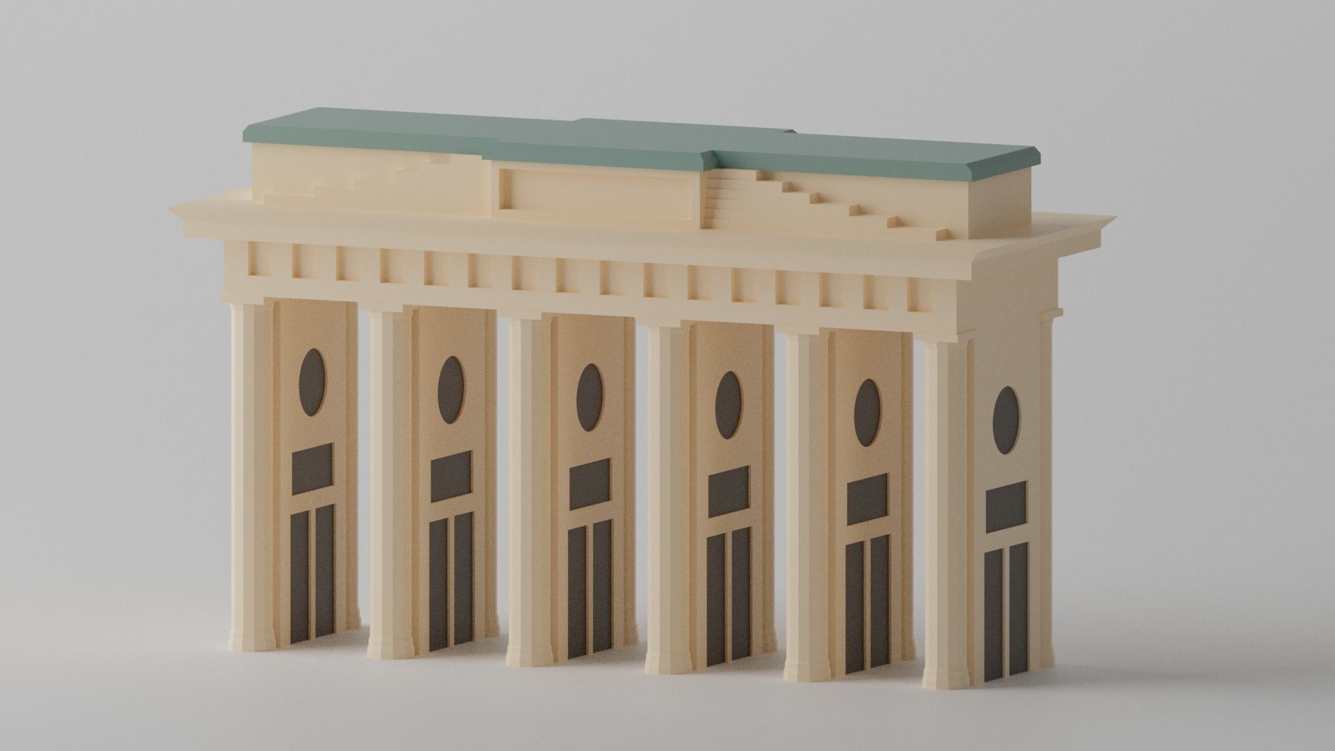3D model Cartoon Berlin Brandenburg Gate Landmark VR / AR / low-poly ...