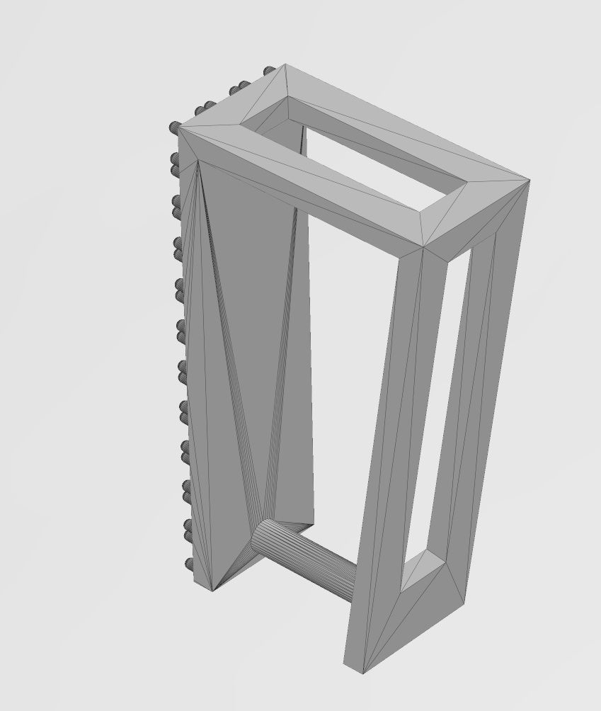 Iced rectangular open bail 3D model 3D printable | CGTrader