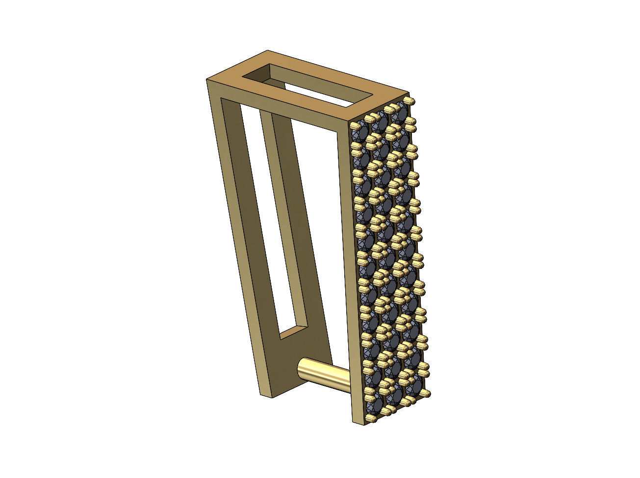 Iced rectangular open bail 3D model 3D printable | CGTrader