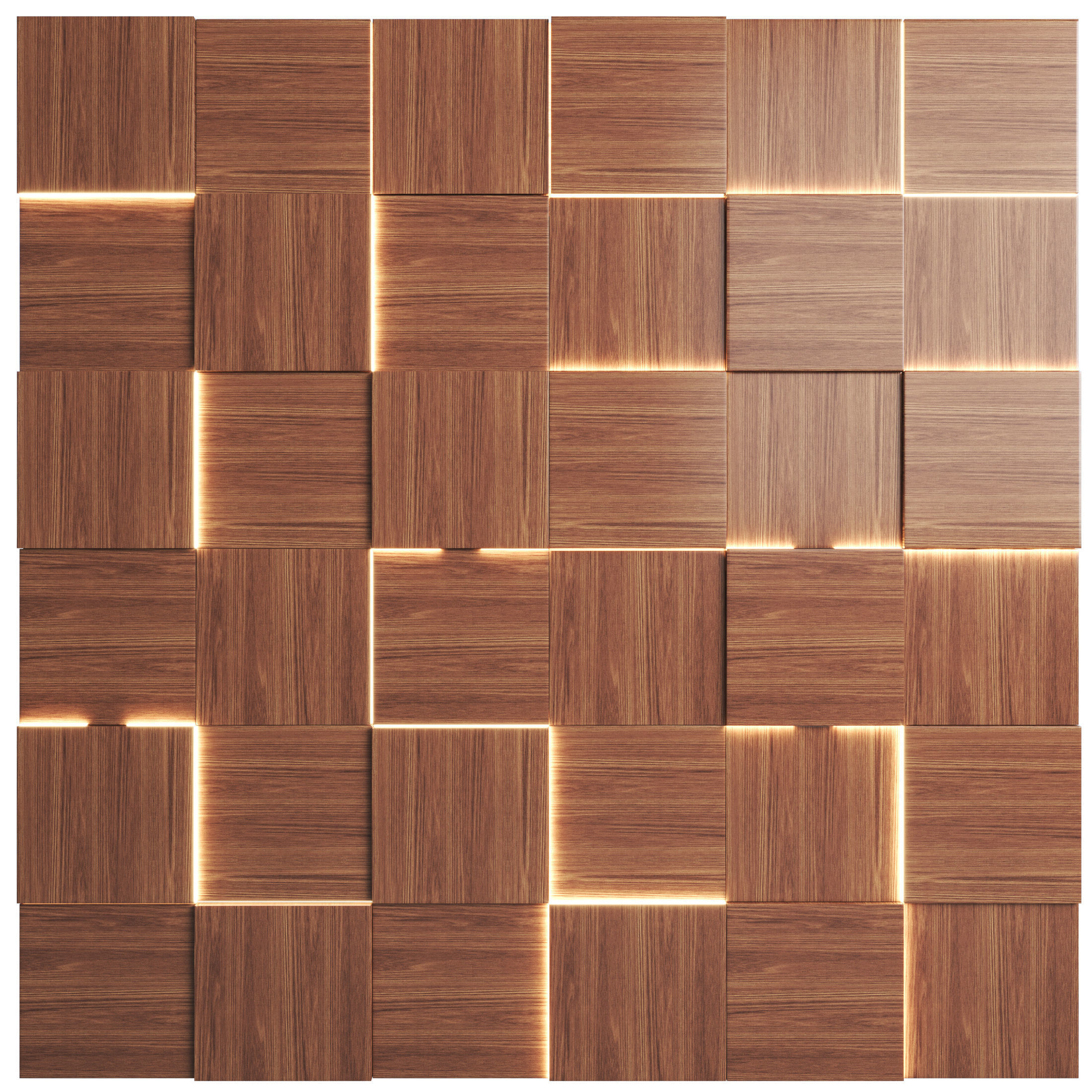 Wooden 3d wall panels with led light 3D model | CGTrader