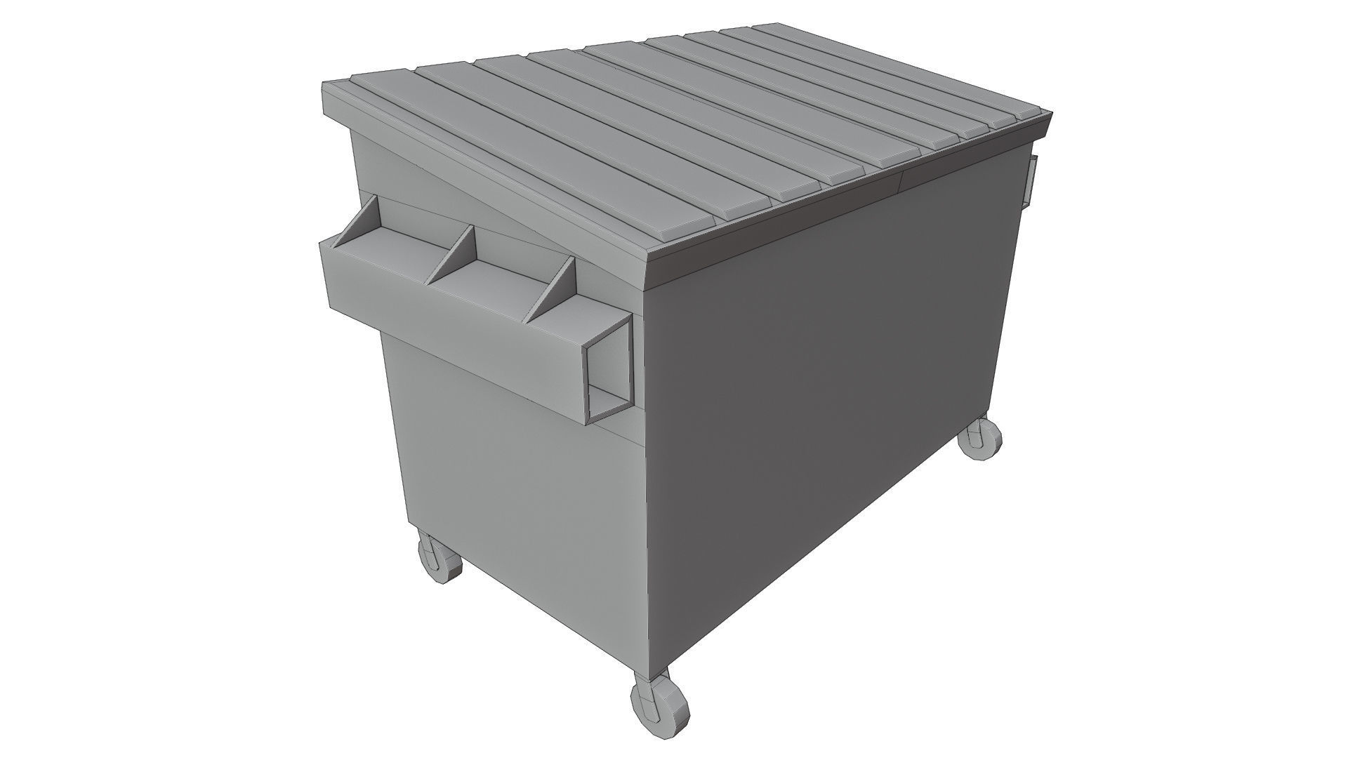 3D model Worn Dumpster Trash can Outdoor Low Poly Game Asset VR / AR ...
