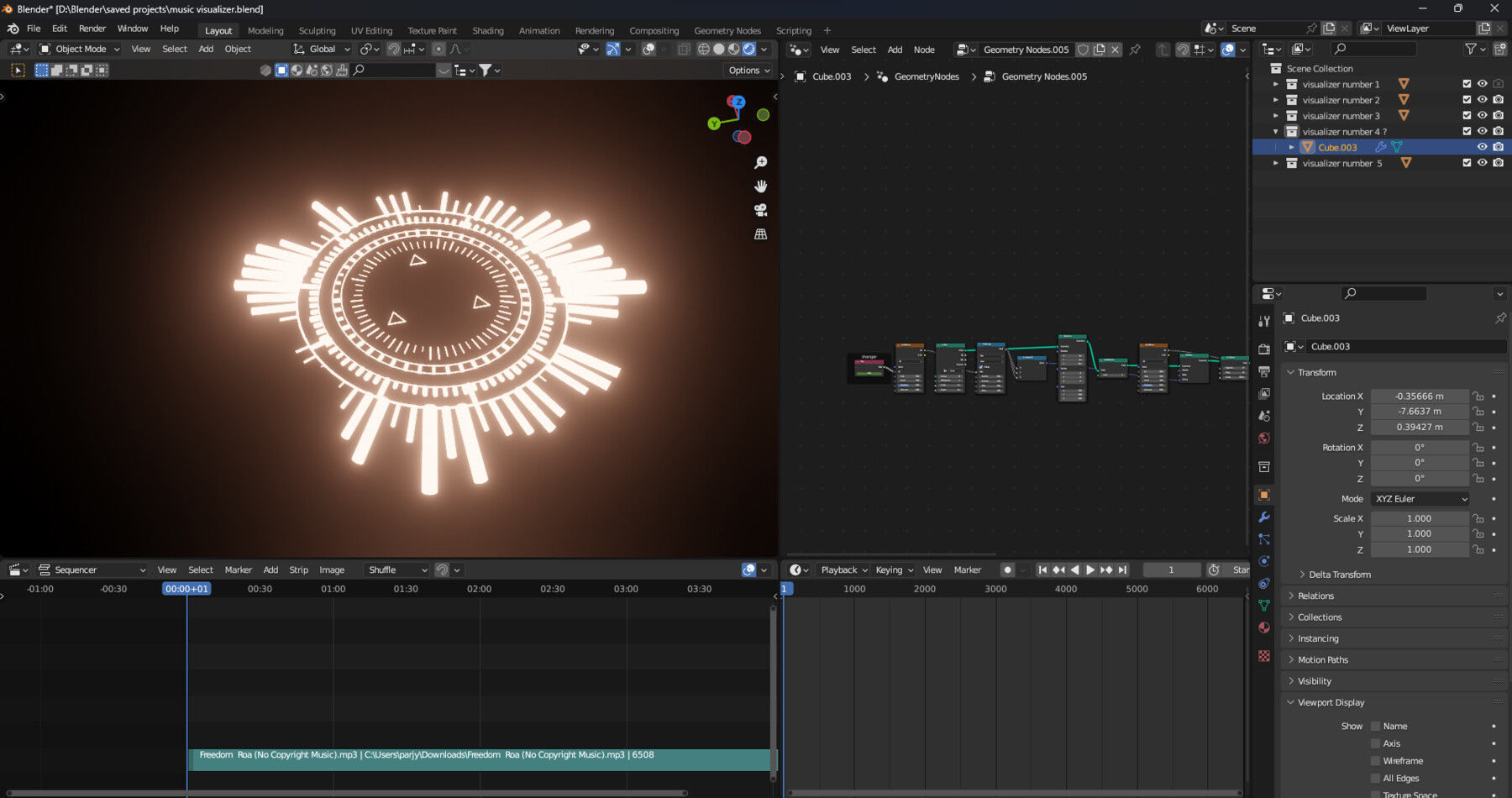 Free Music visualizer for blender free VR / AR / low-poly 3D model ...