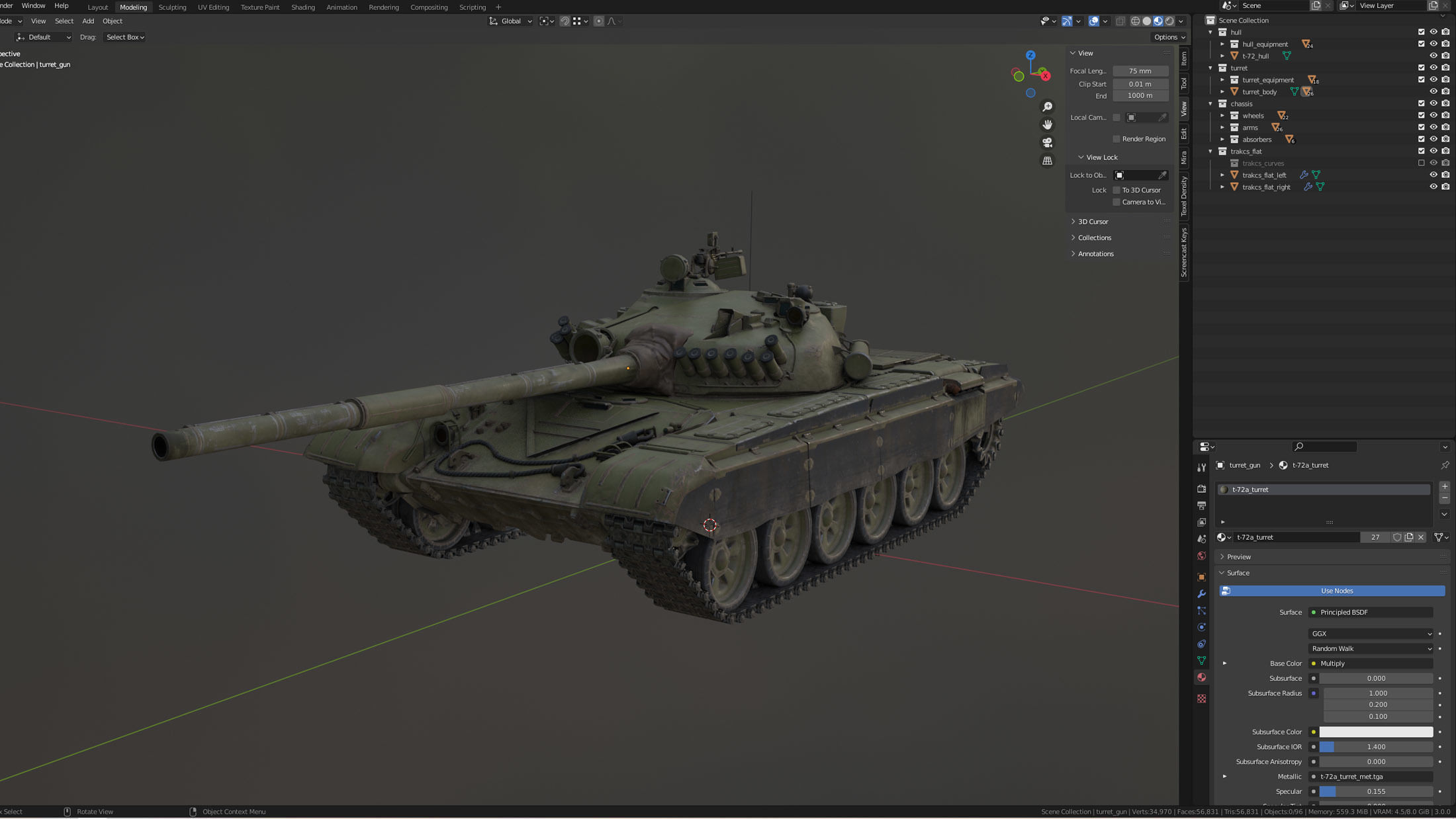 3D model T-72A Tank VR / AR / low-poly | CGTrader