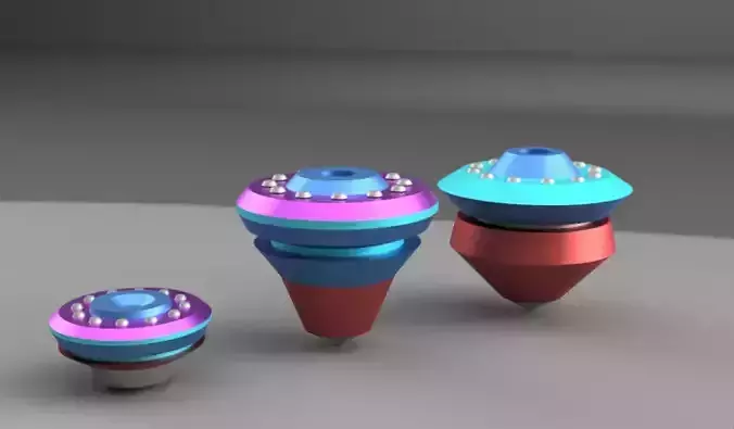 spinner model 1 three different colored cylinders free 3D model | CGTrader