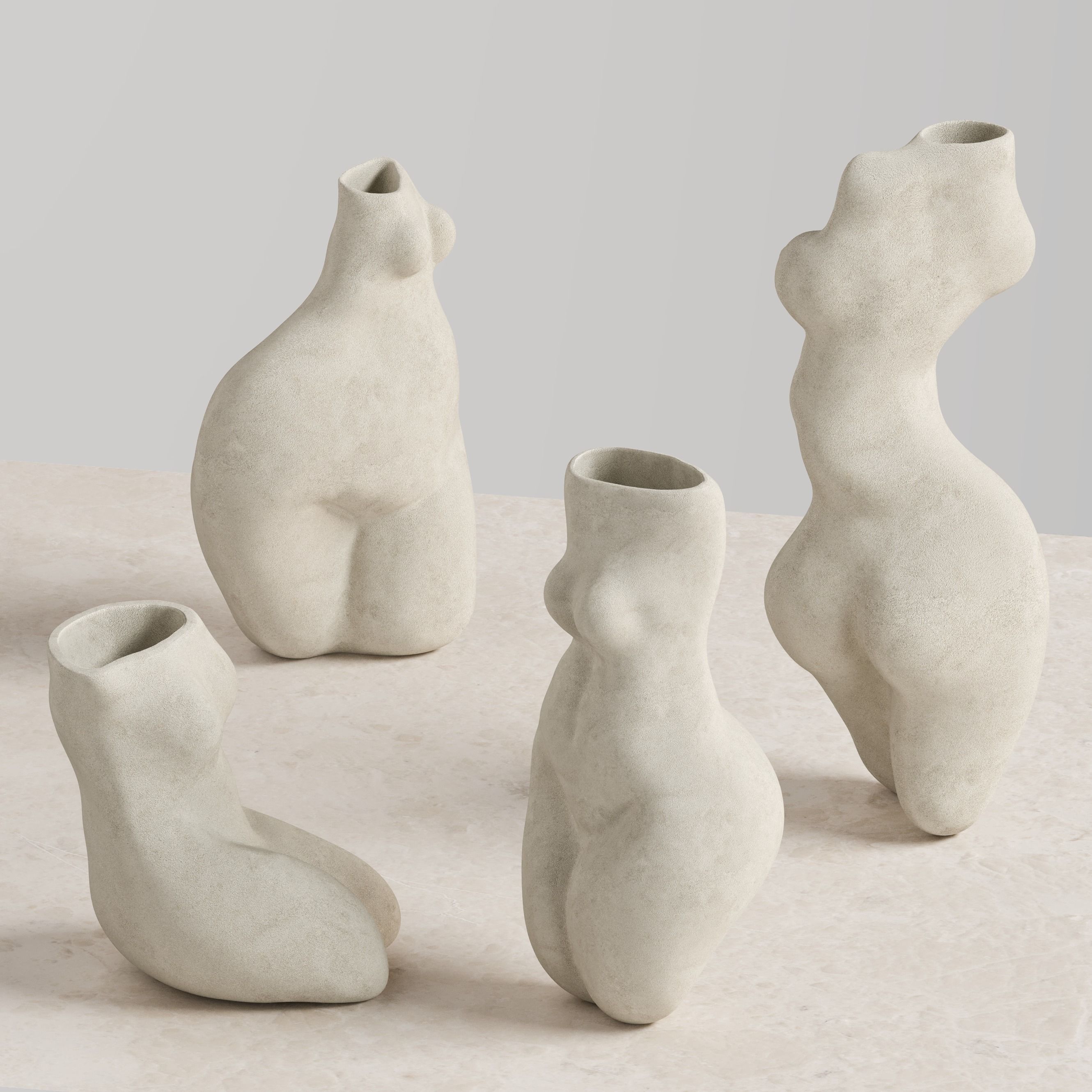 Female Body Vase Decor Set 24 3D model | CGTrader