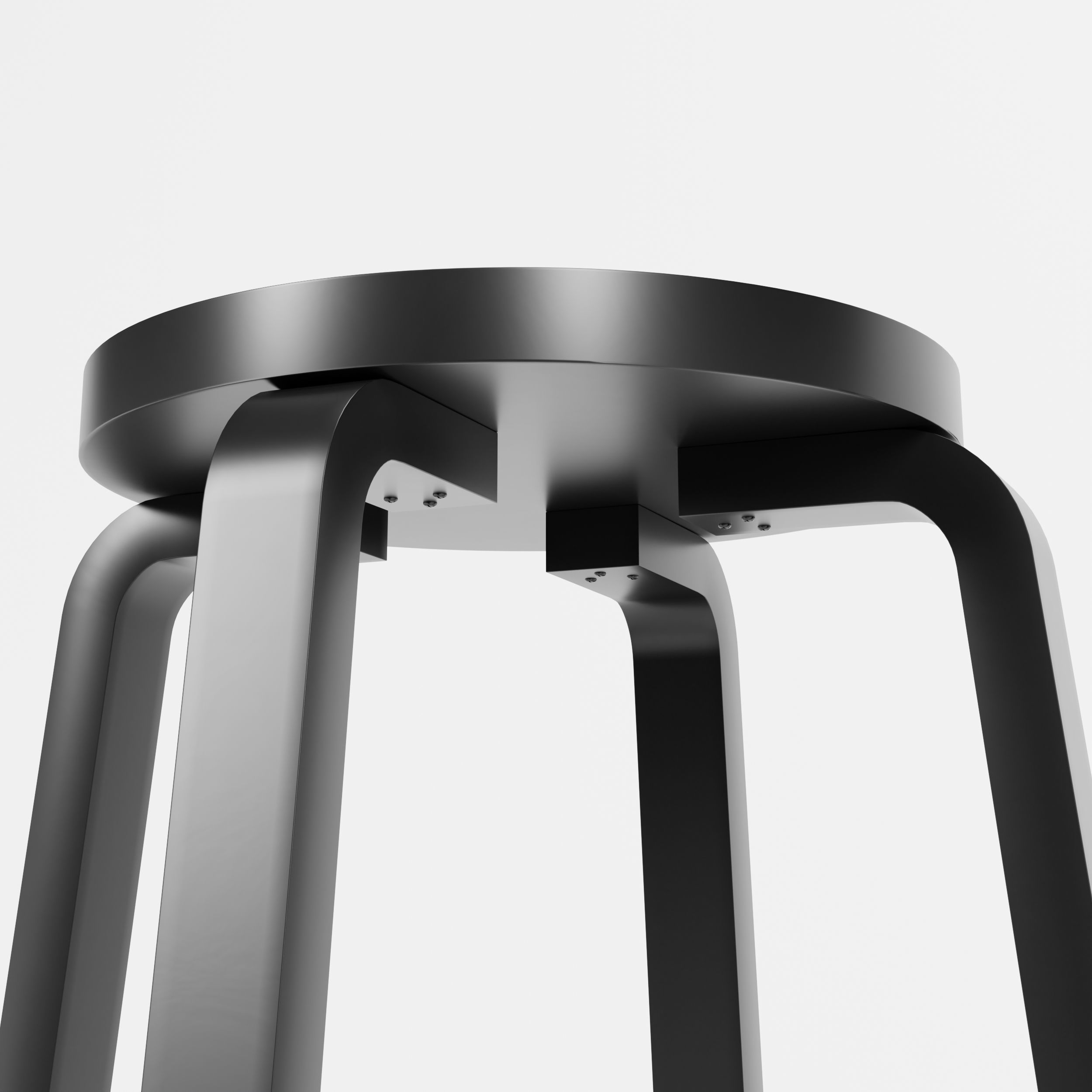 High Stool 64 Counter Stool in Black by Alvar Aalto 3D model | CGTrader