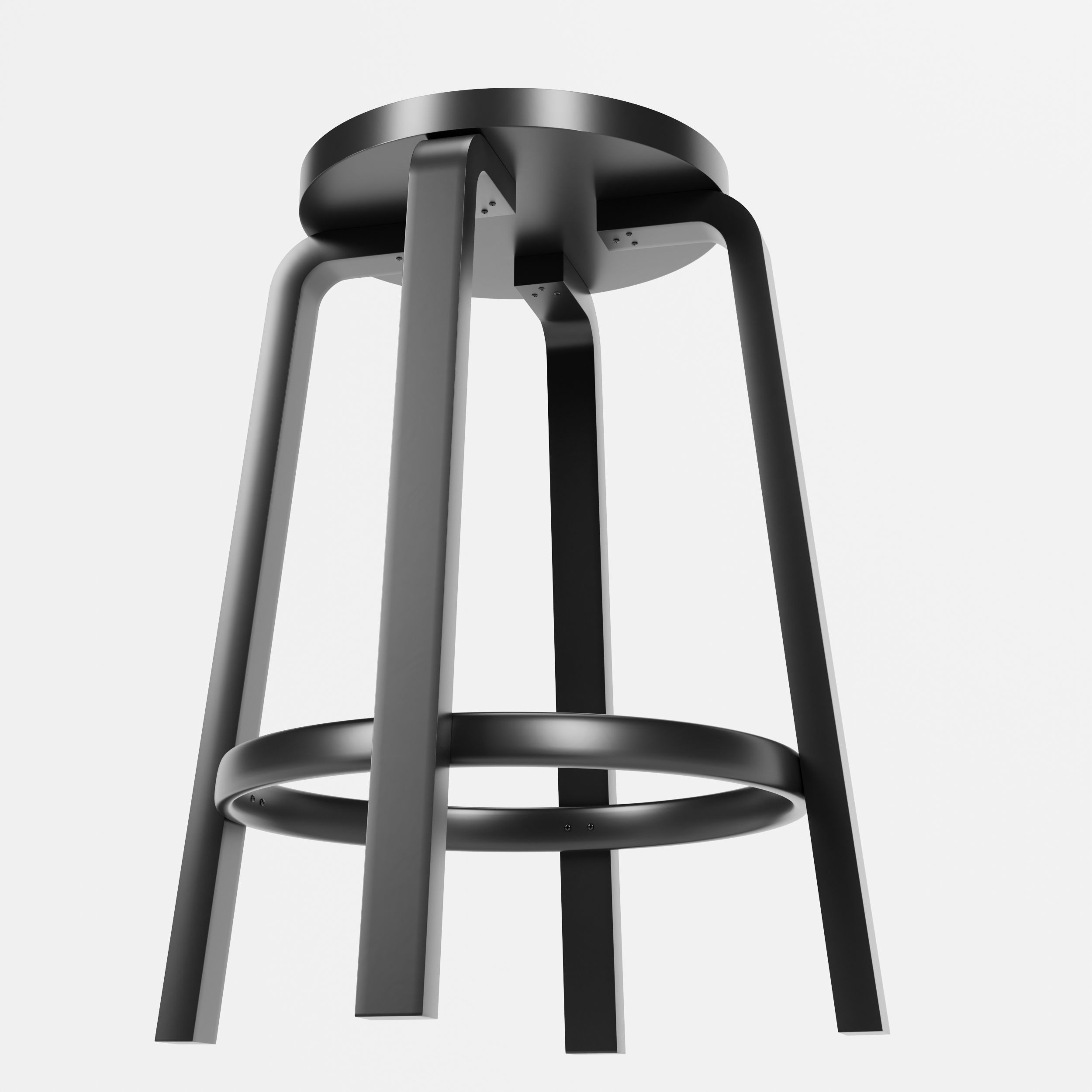 High Stool 64 Counter Stool in Black by Alvar Aalto 3D model | CGTrader