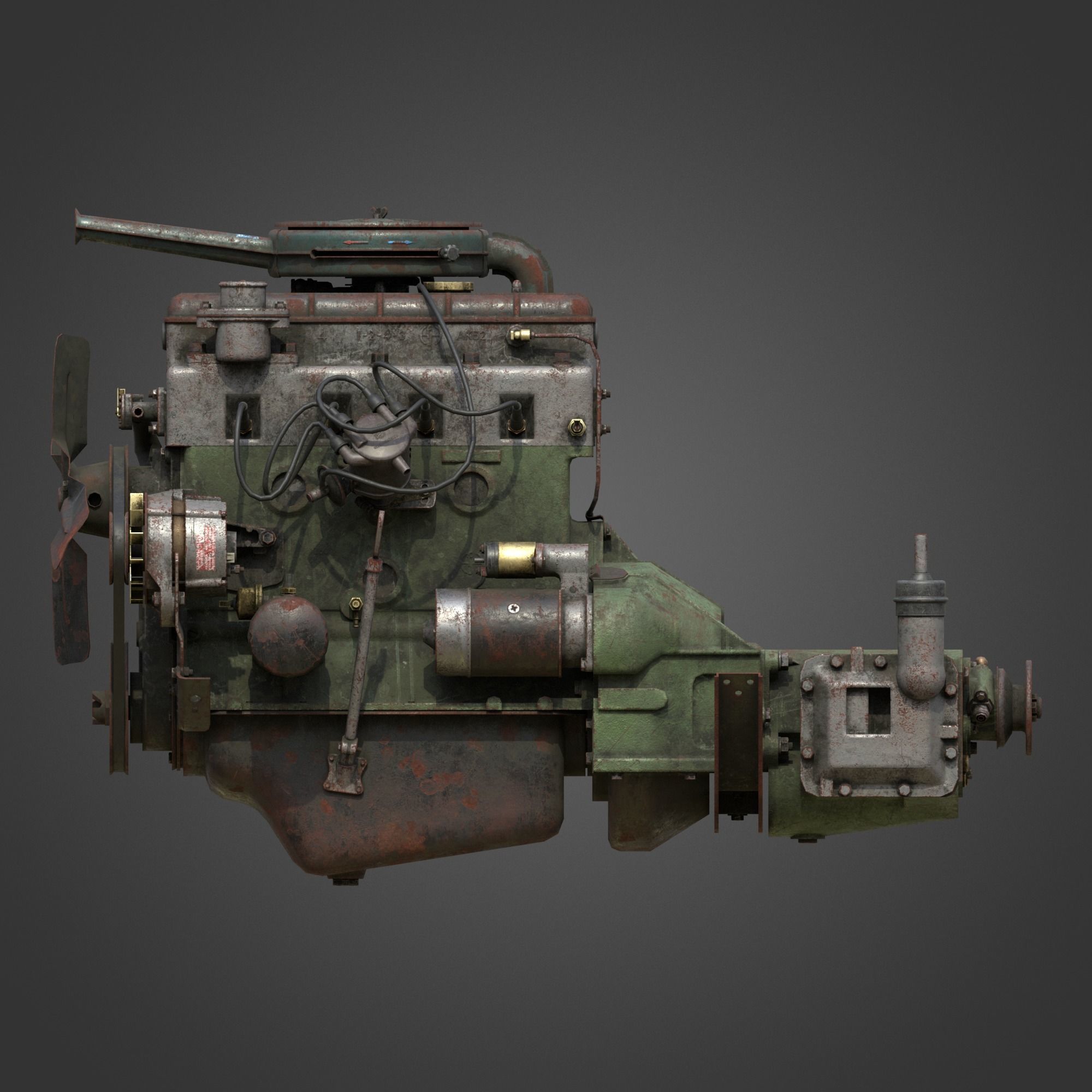 3D model Old Dirty Rusted Engine VR / AR / low-poly | CGTrader