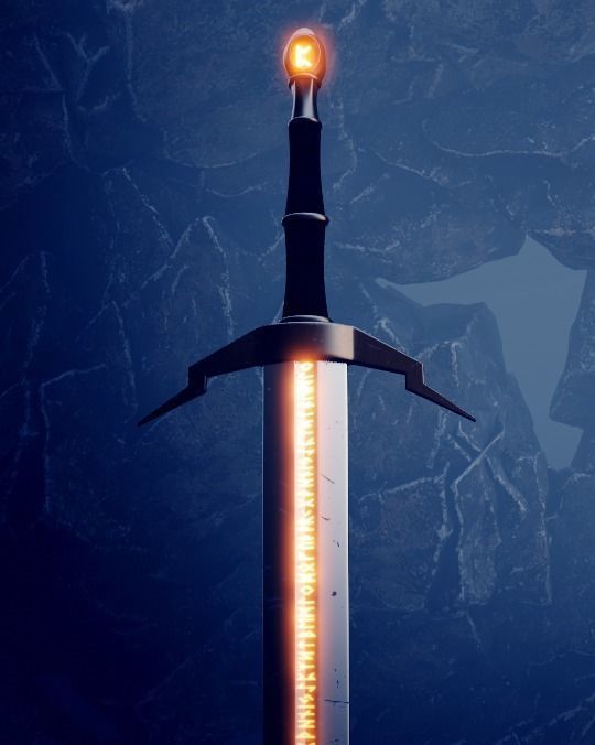 Sword The Power Of Fire 3D model animated | CGTrader