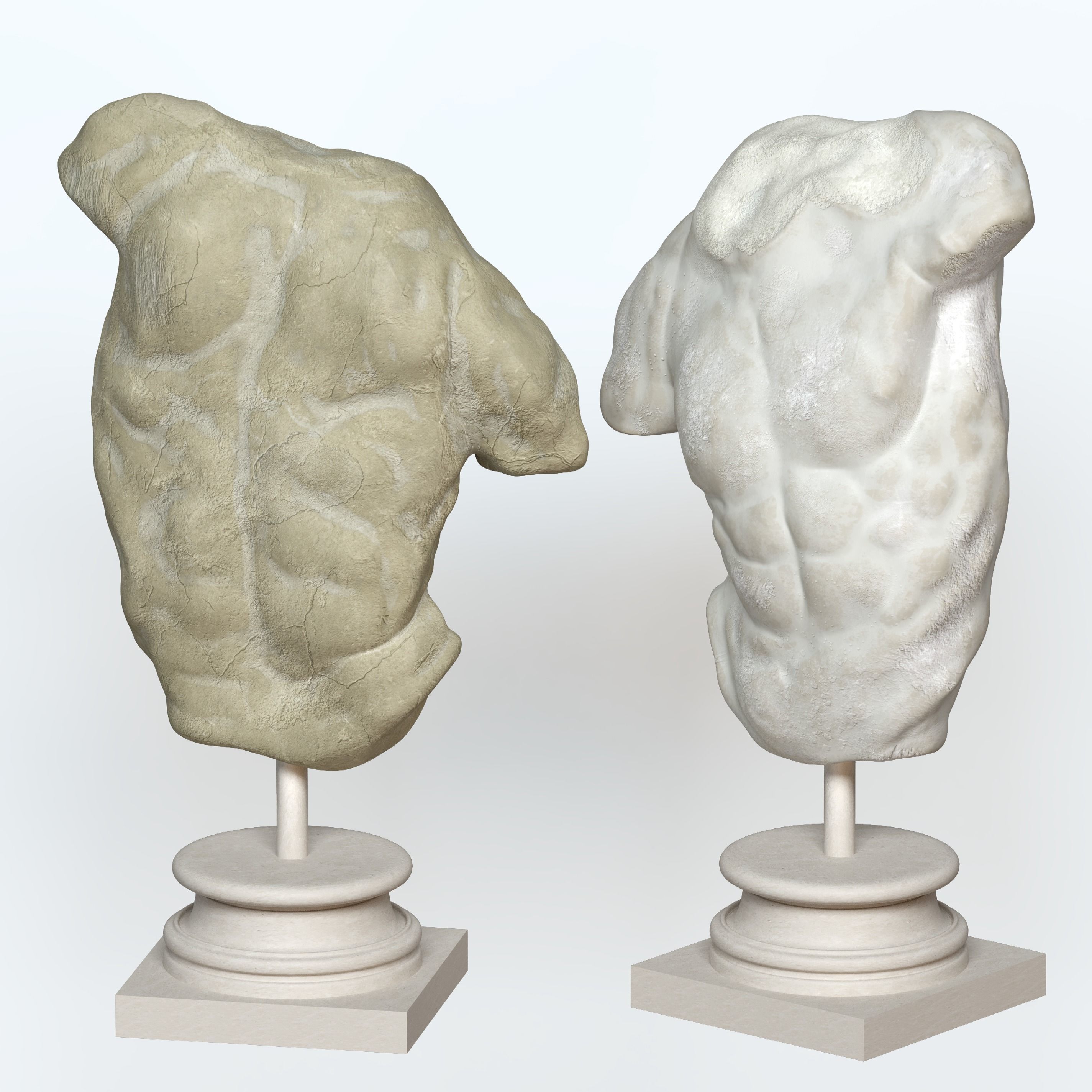 Male Torso Decor Set 25 3D model | CGTrader