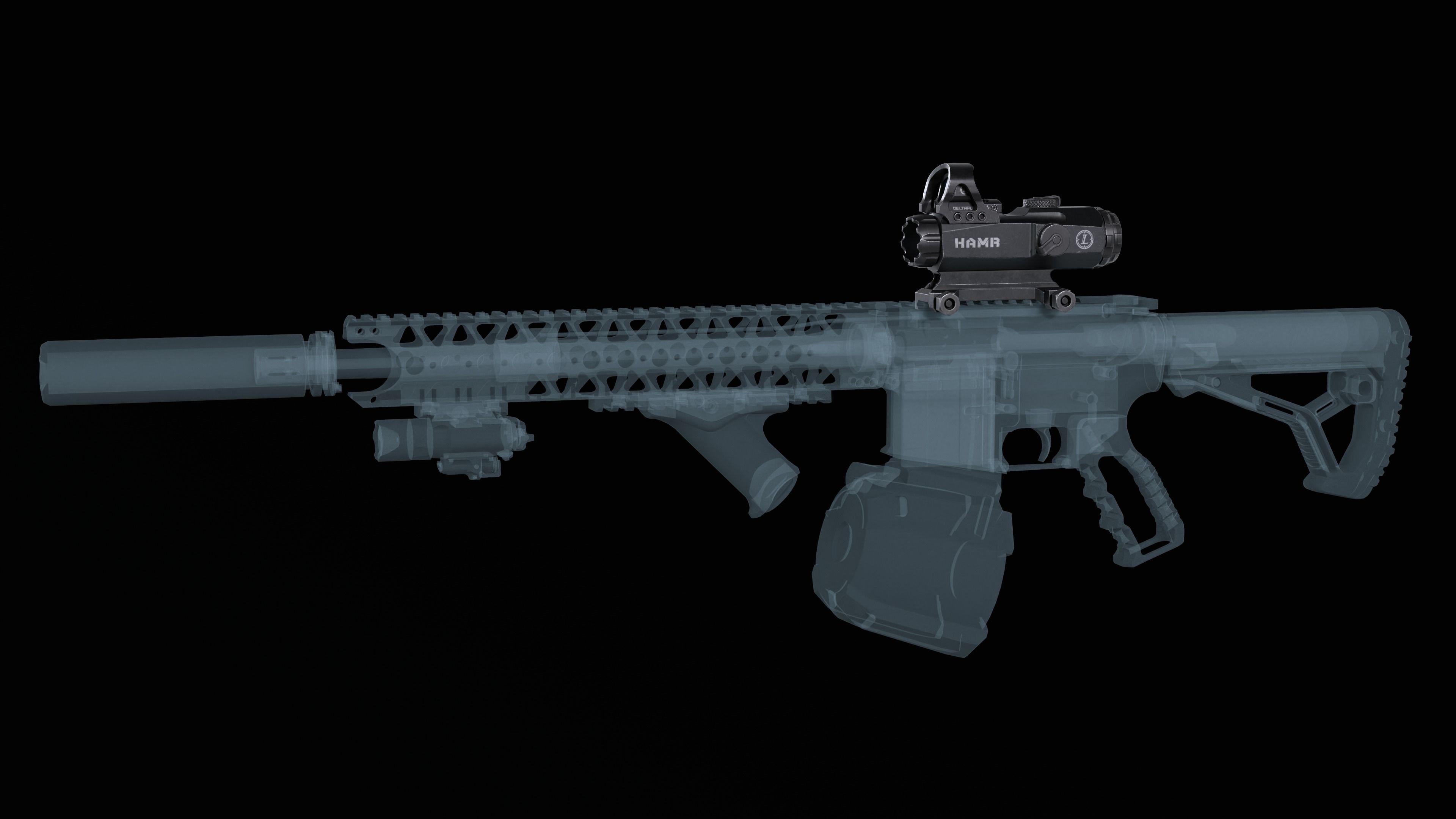 3D model Leupold Mark 4 HAMR Scope with DeltaPoint Red Dot Sight VR / AR / low-poly | CGTrader