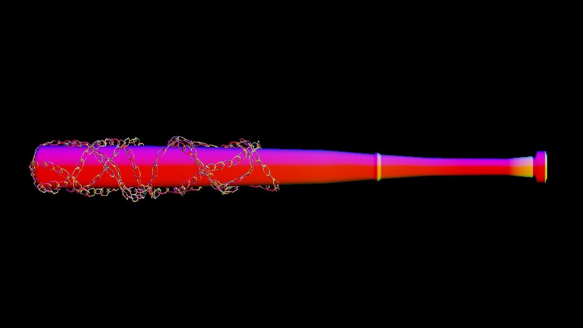 3D model POST APOCALYPTIC MELEE WEAPON CHAINED BAT VR / AR / low-poly ...