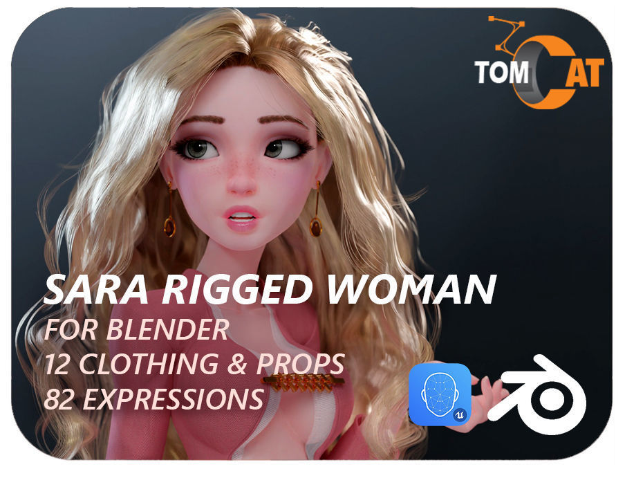 3D model Sara Rigged Woman for Blender VR / AR / low-poly | CGTrader
