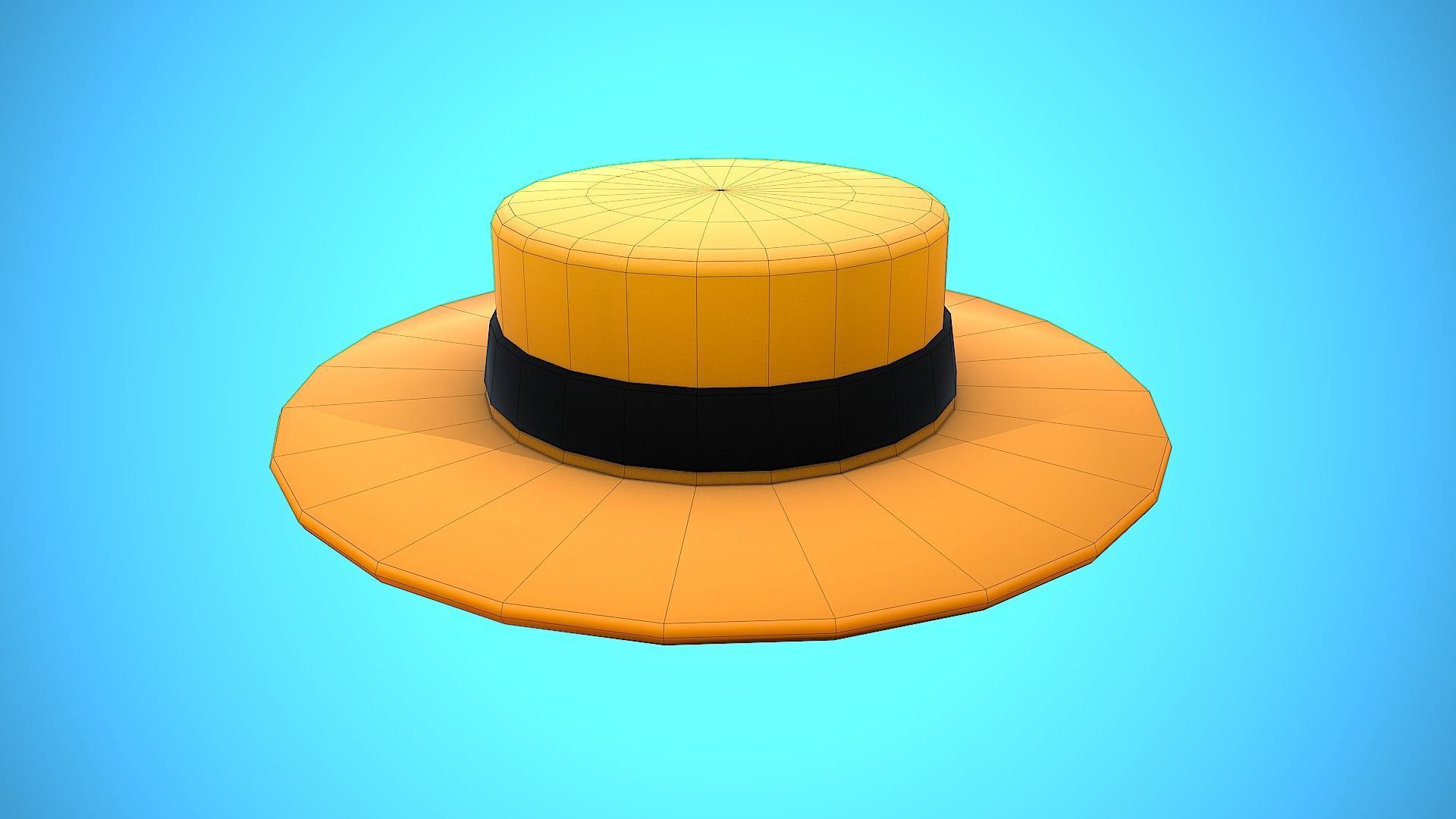 3D model STRAW BOATER HAT CARTOON STYLIZED VR / AR / low-poly | CGTrader