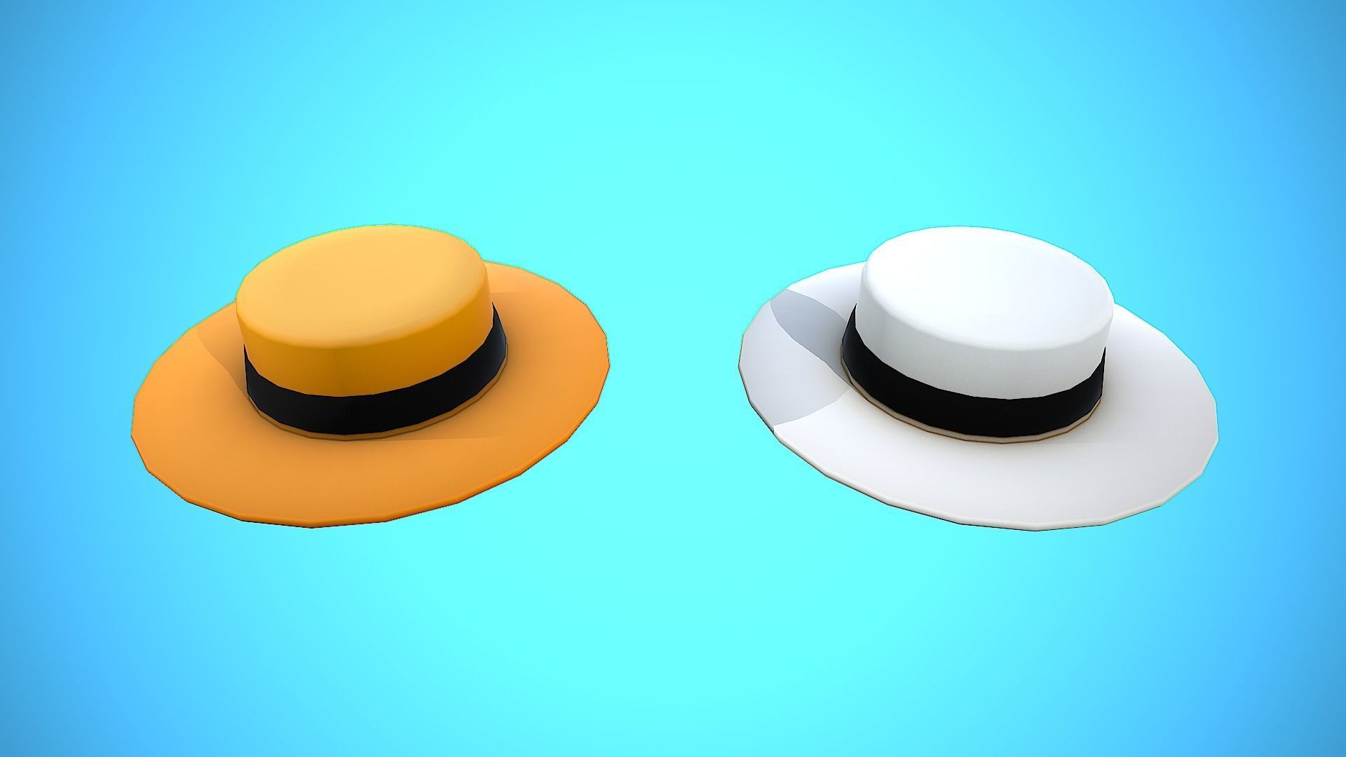 3D model STRAW BOATER HAT CARTOON STYLIZED VR / AR / low-poly | CGTrader