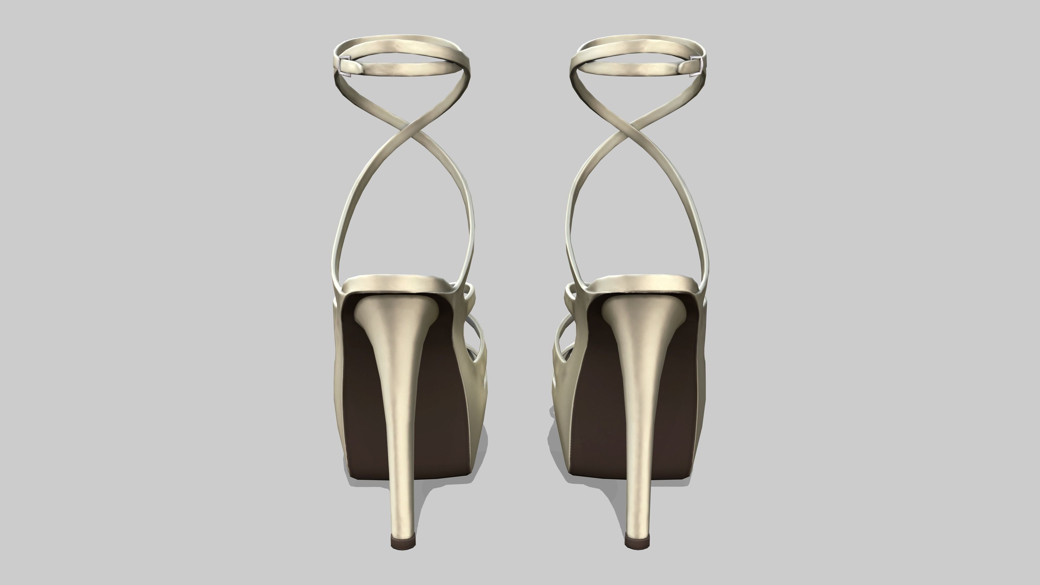 3D model Gold Wrap High Heel Sandals VR / AR / low-poly | CGTrader