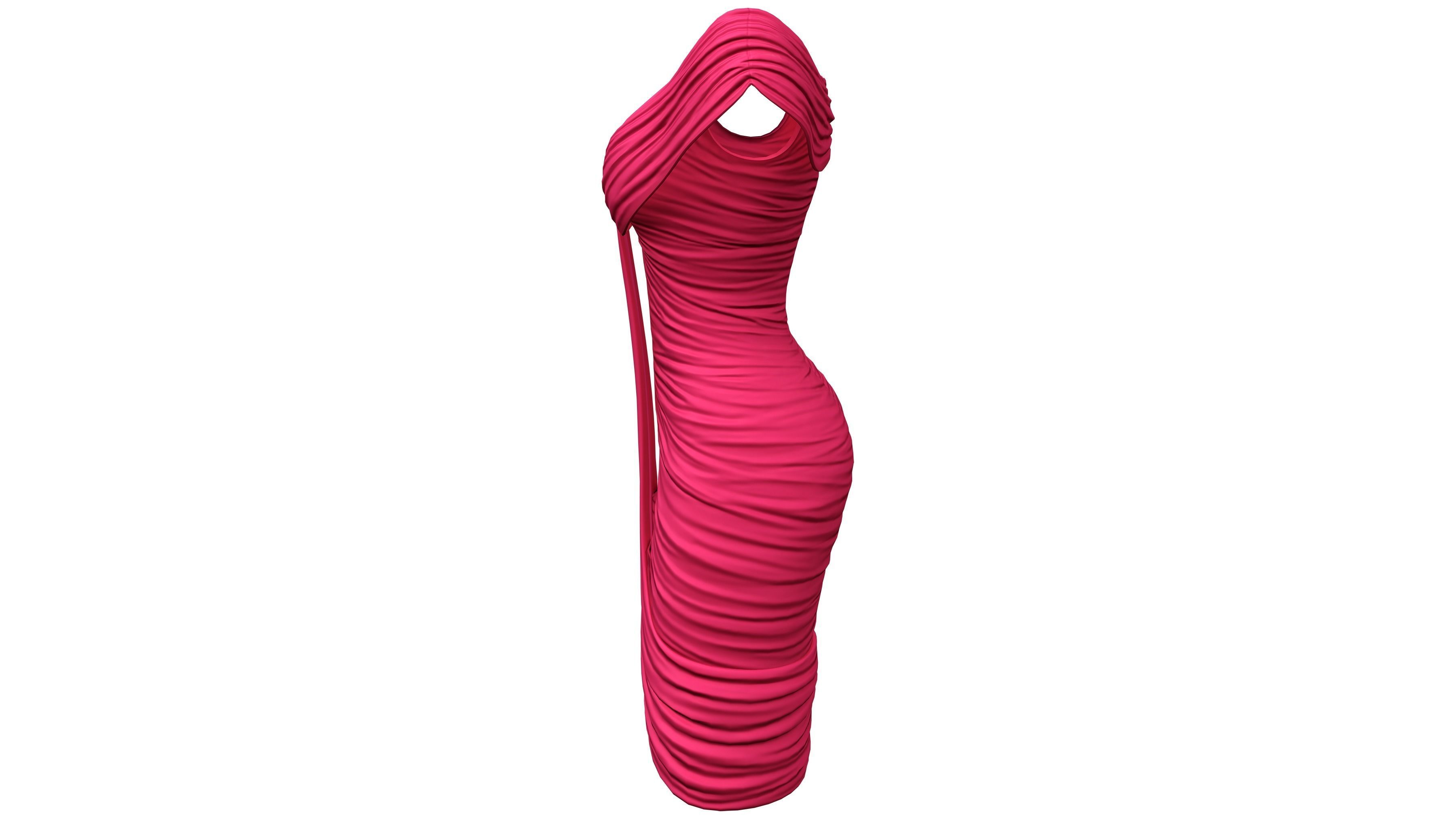 3D model Female Wrap Bodice Dress VR / AR / low-poly | CGTrader