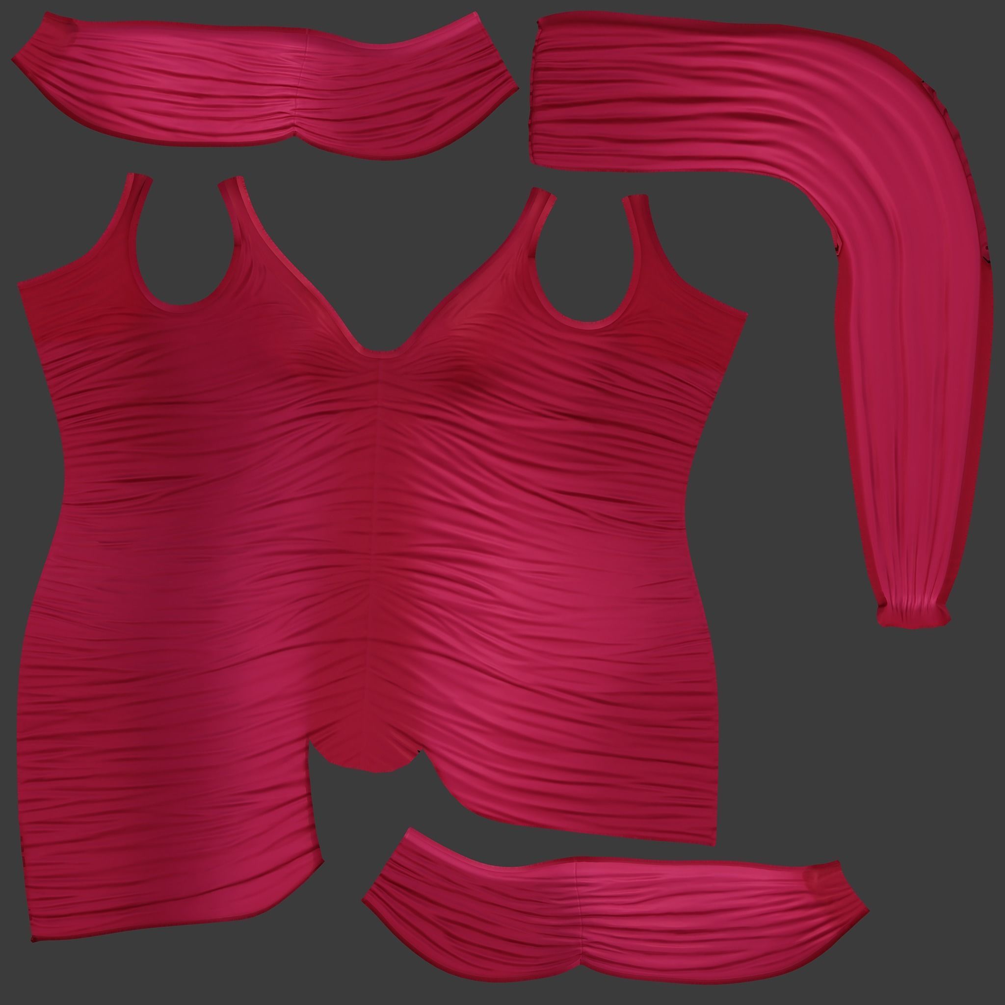 3D model Female Wrap Bodice Dress VR / AR / low-poly | CGTrader