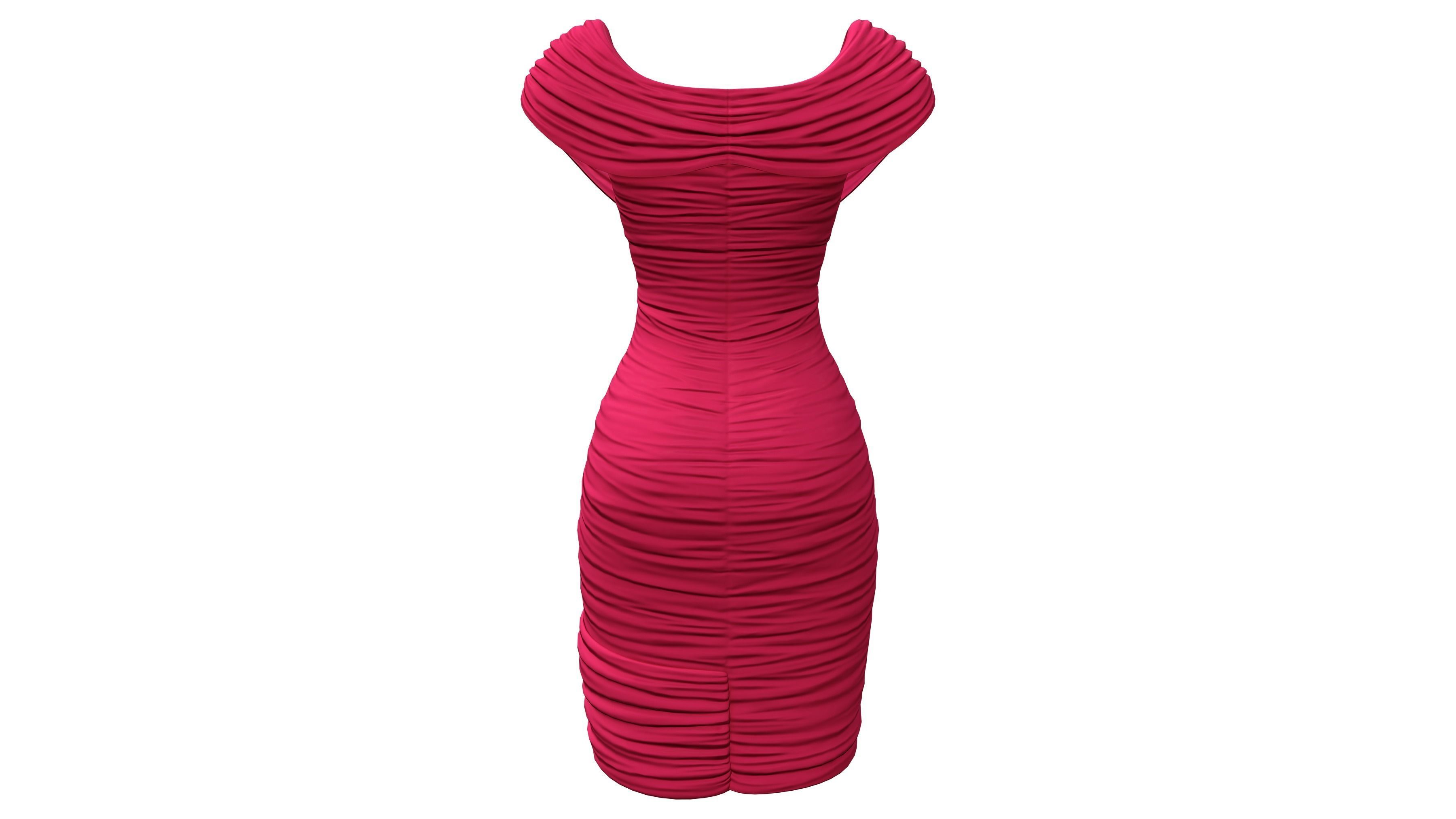 3D model Female Wrap Bodice Dress VR / AR / low-poly | CGTrader