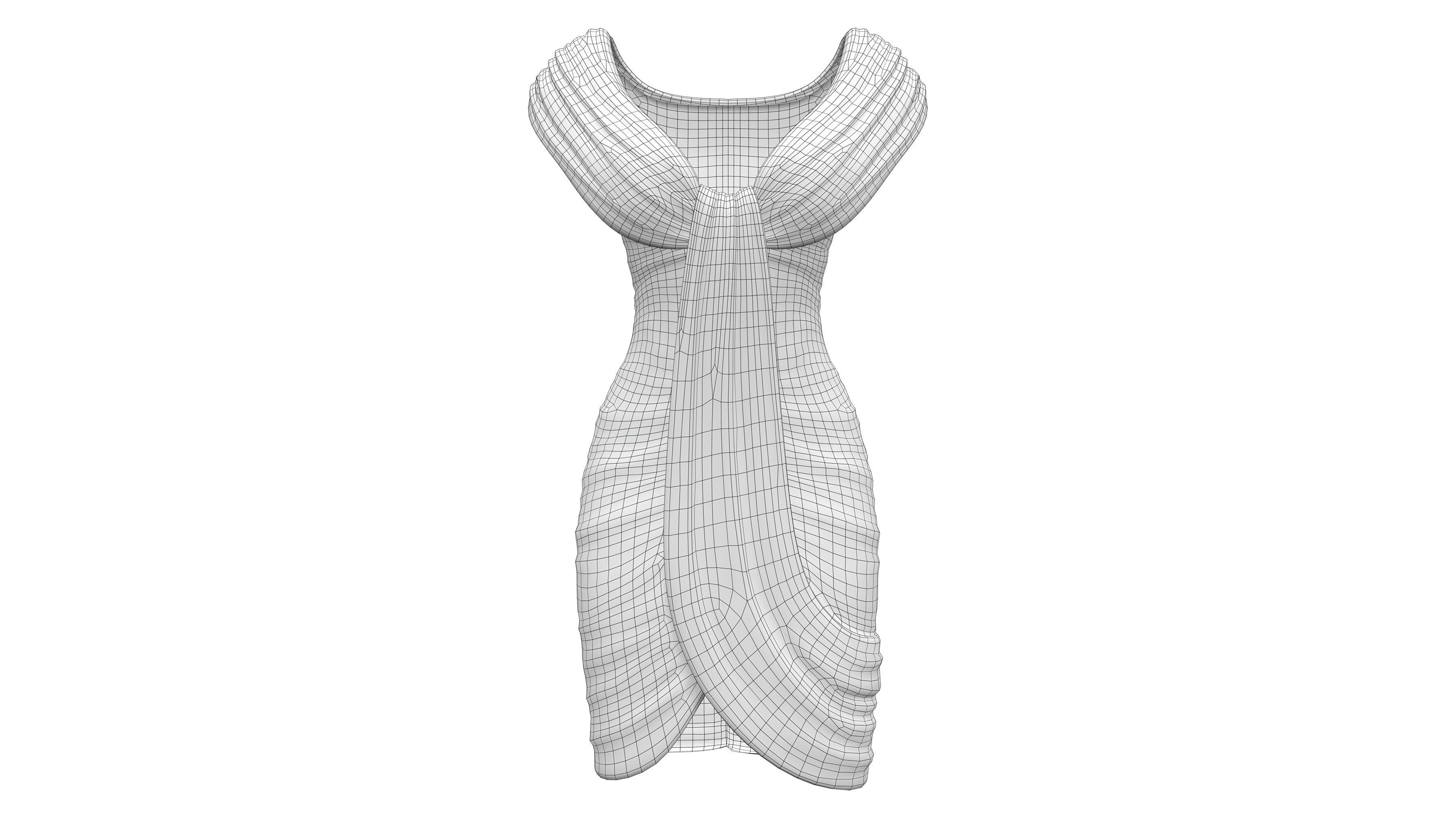 3D model Female Wrap Bodice Dress VR / AR / low-poly | CGTrader