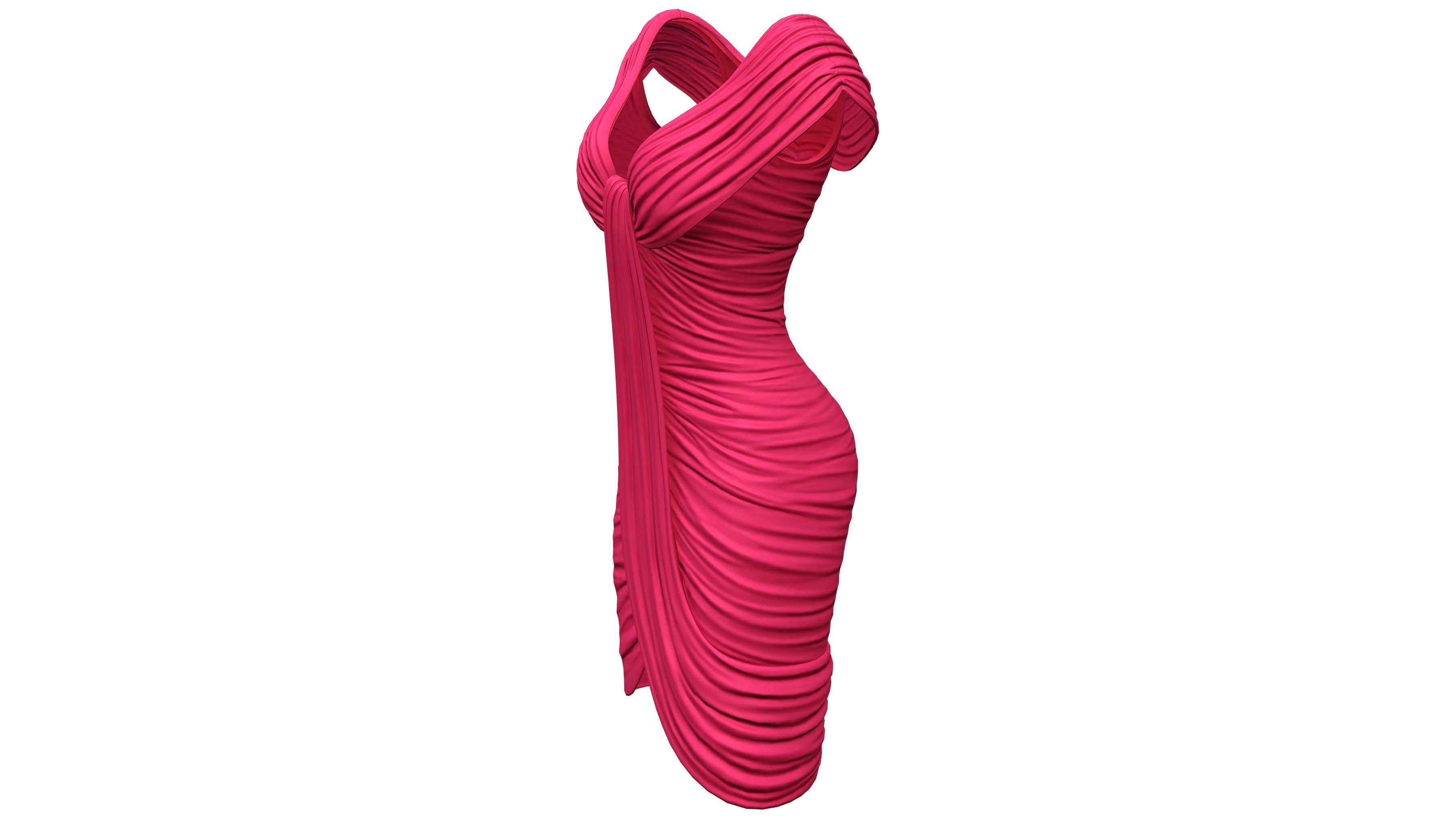 3D model Female Wrap Bodice Dress VR / AR / low-poly | CGTrader