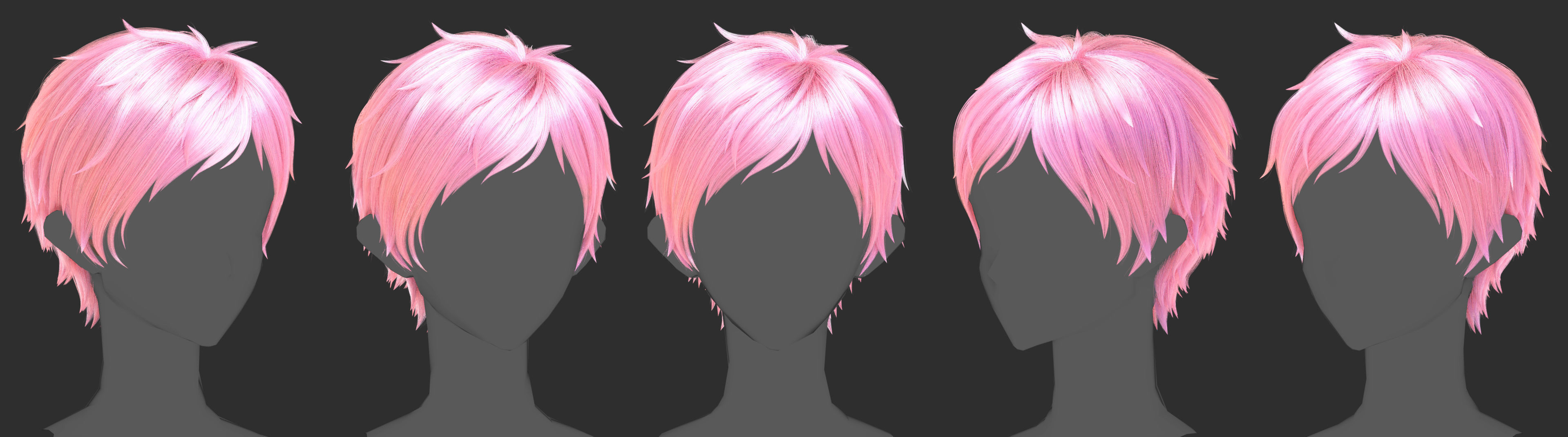 Anime Male Short Hairstyles Blender Particle System 3d Model Cgtrader