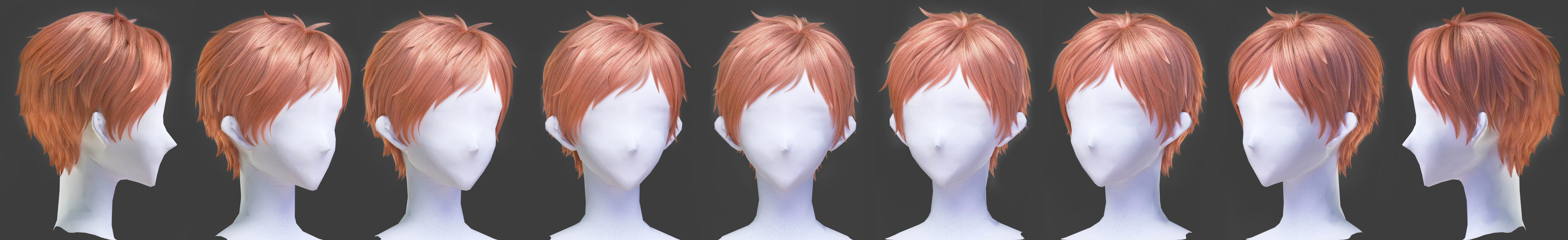 Anime Male Short Hairstyles Blender Particle System 3d Model Cgtrader