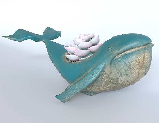 Flower-pot whale 3D model | CGTrader