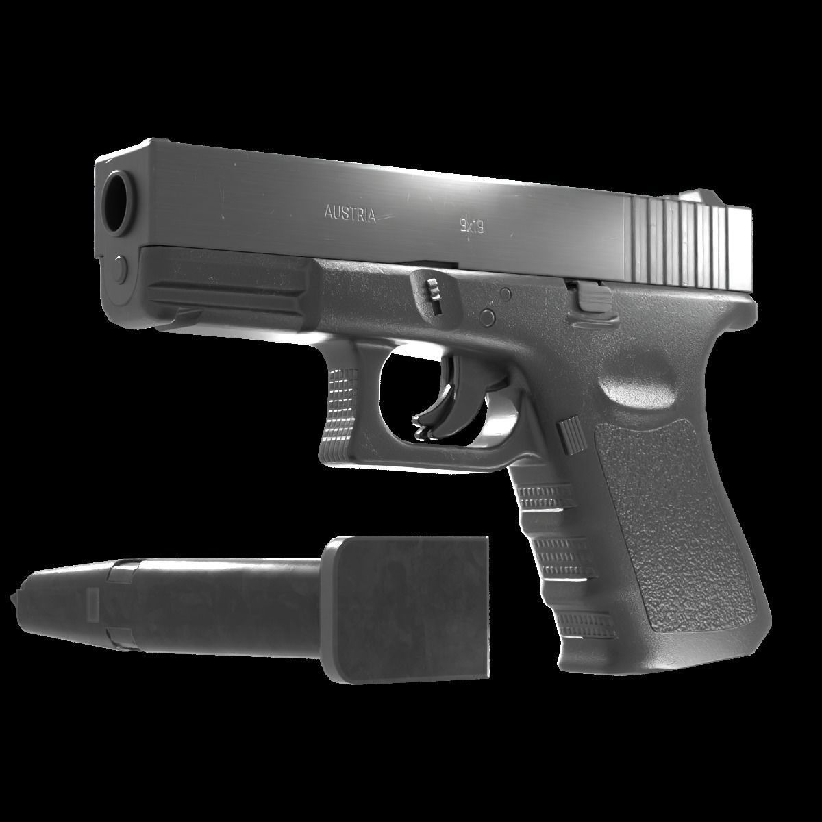 3D model G19 Gen3 9mm pistol AAA Game Ready Gun VR / AR / low-poly ...