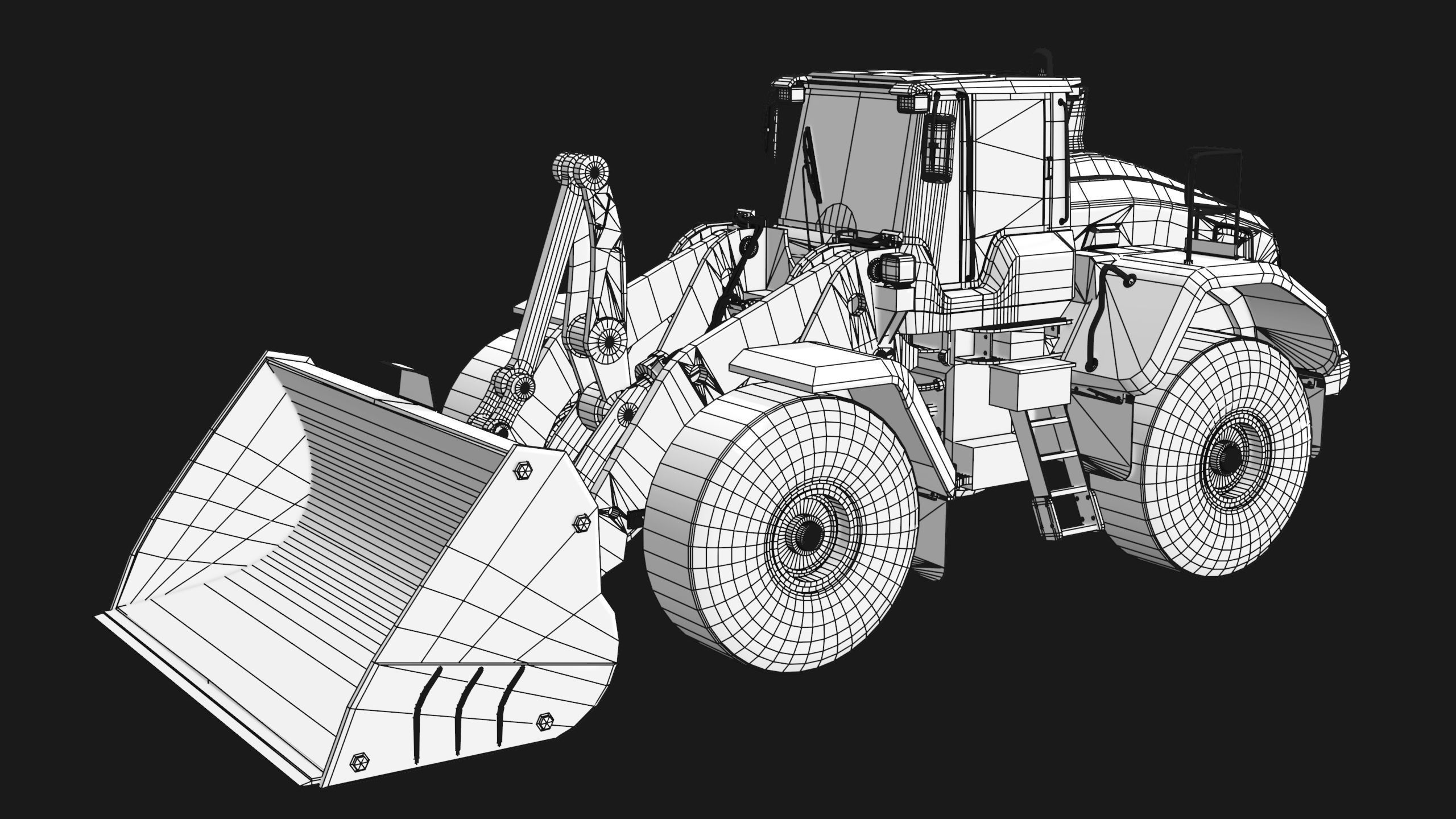 3D model Dirty Mining Truck 02 Wheel Loader All PBR Unity UE Textures ...