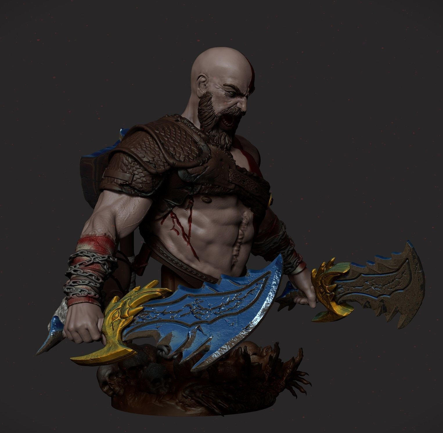 Kratos Bust from God of War Ragnarok 3D model 3D printable | CGTrader