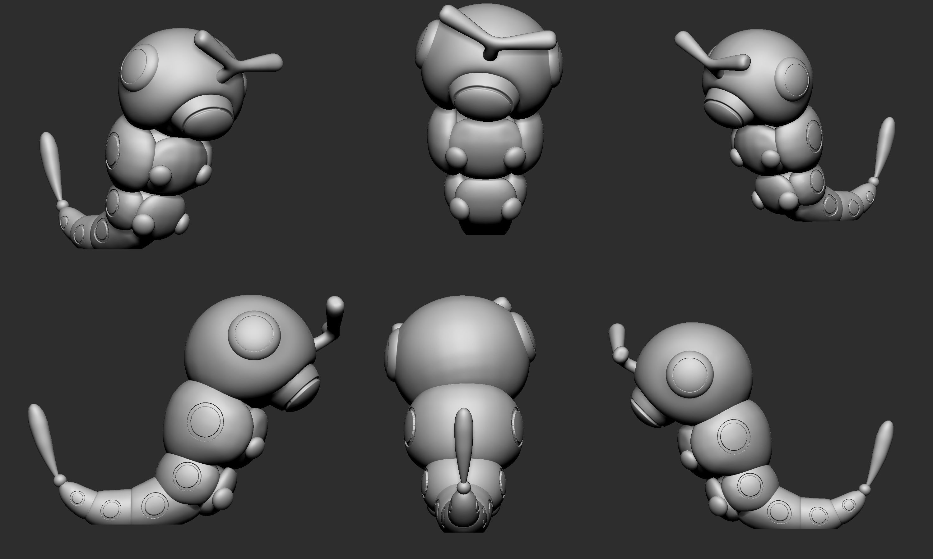 Pokemon - Caterpie with 2 poses 3D model 3D printable | CGTrader