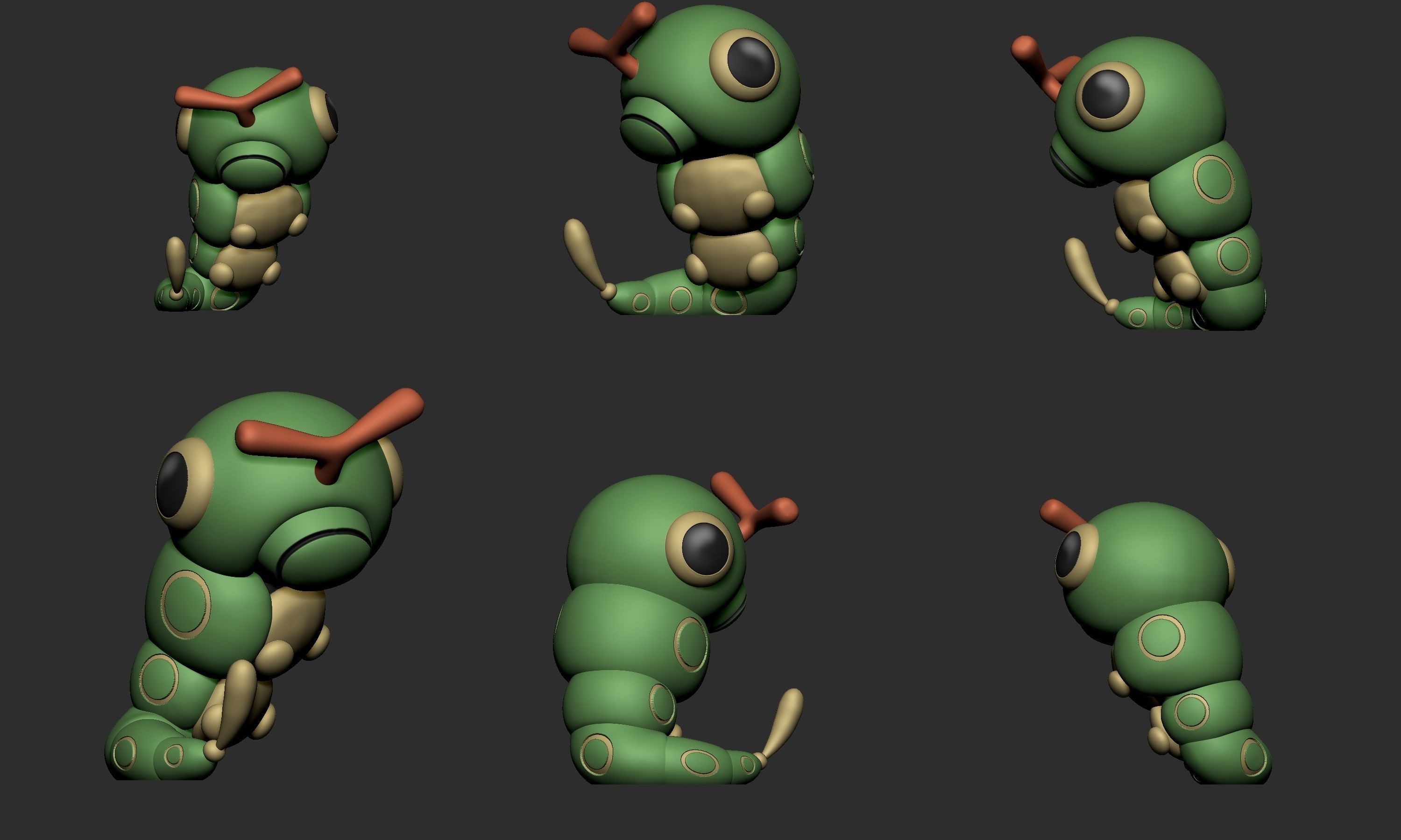 Pokemon - Caterpie Metapod and Butterfree with 2 poses 3D model 3D ...