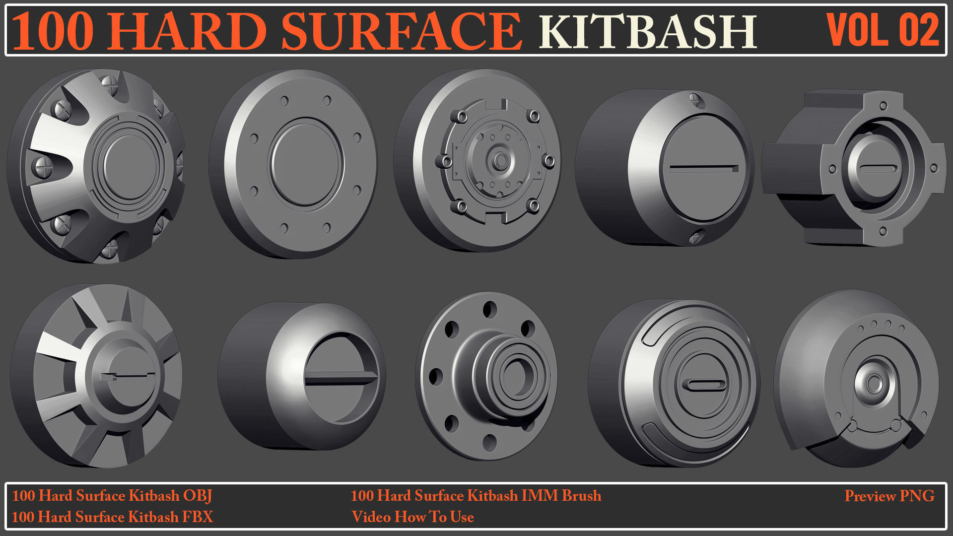 100 Hard Surface KITBASH VOL 02 3D model | CGTrader