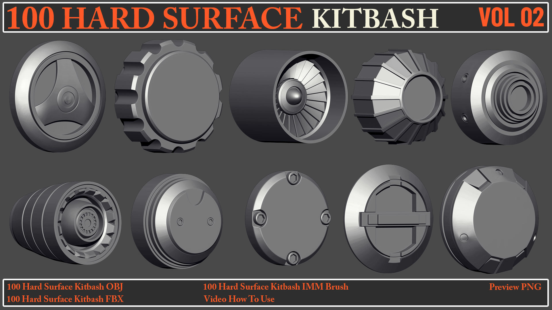 100 Hard Surface KITBASH VOL 02 3D model | CGTrader