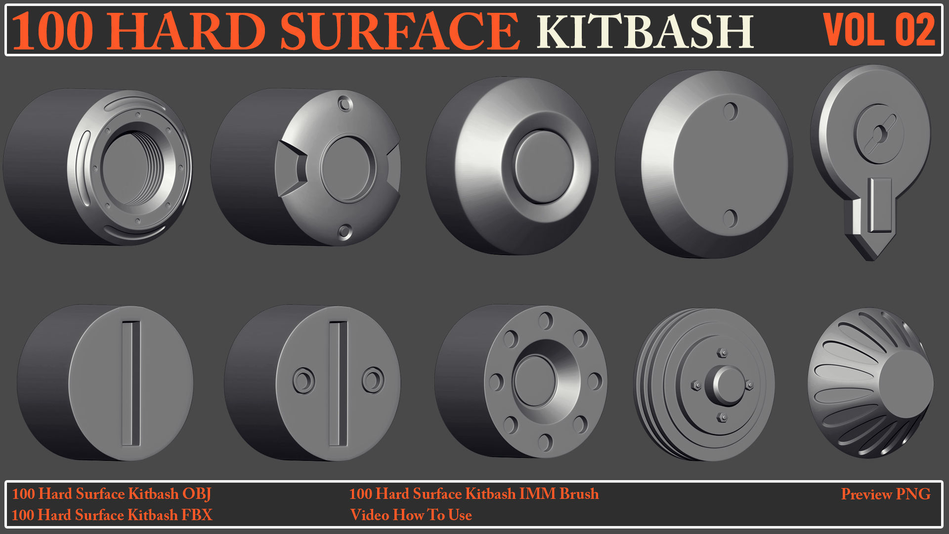 100 Hard Surface KITBASH VOL 02 3D model | CGTrader