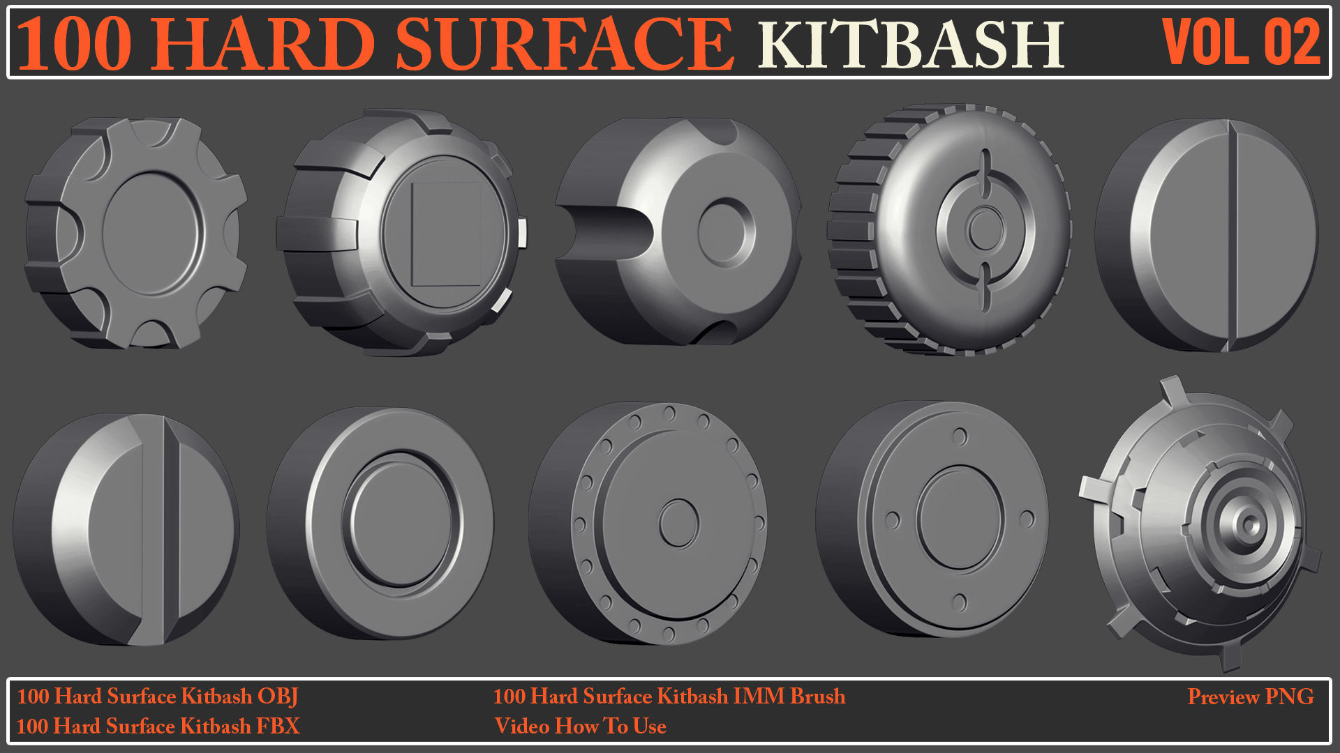100 Hard Surface KITBASH VOL 02 3D model | CGTrader