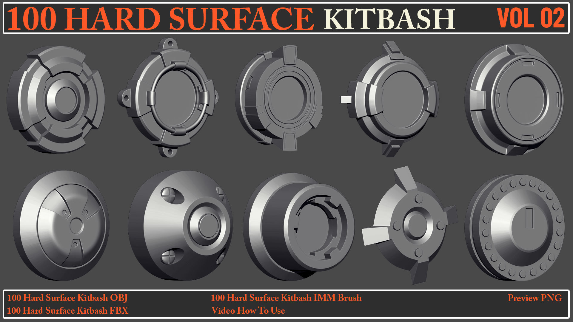 100 Hard Surface KITBASH VOL 02 3D model | CGTrader