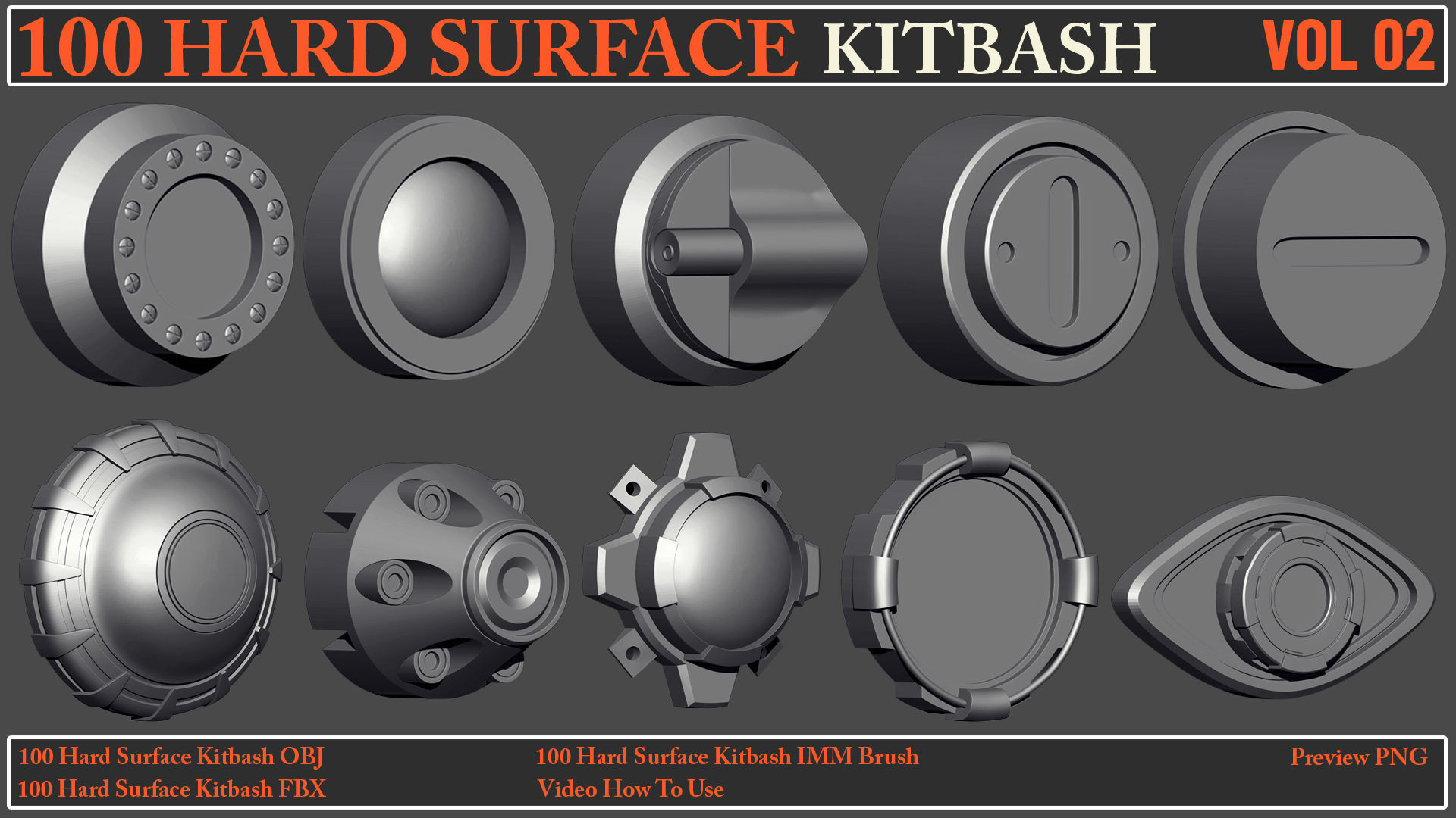 100 Hard Surface KITBASH VOL 02 3D model | CGTrader