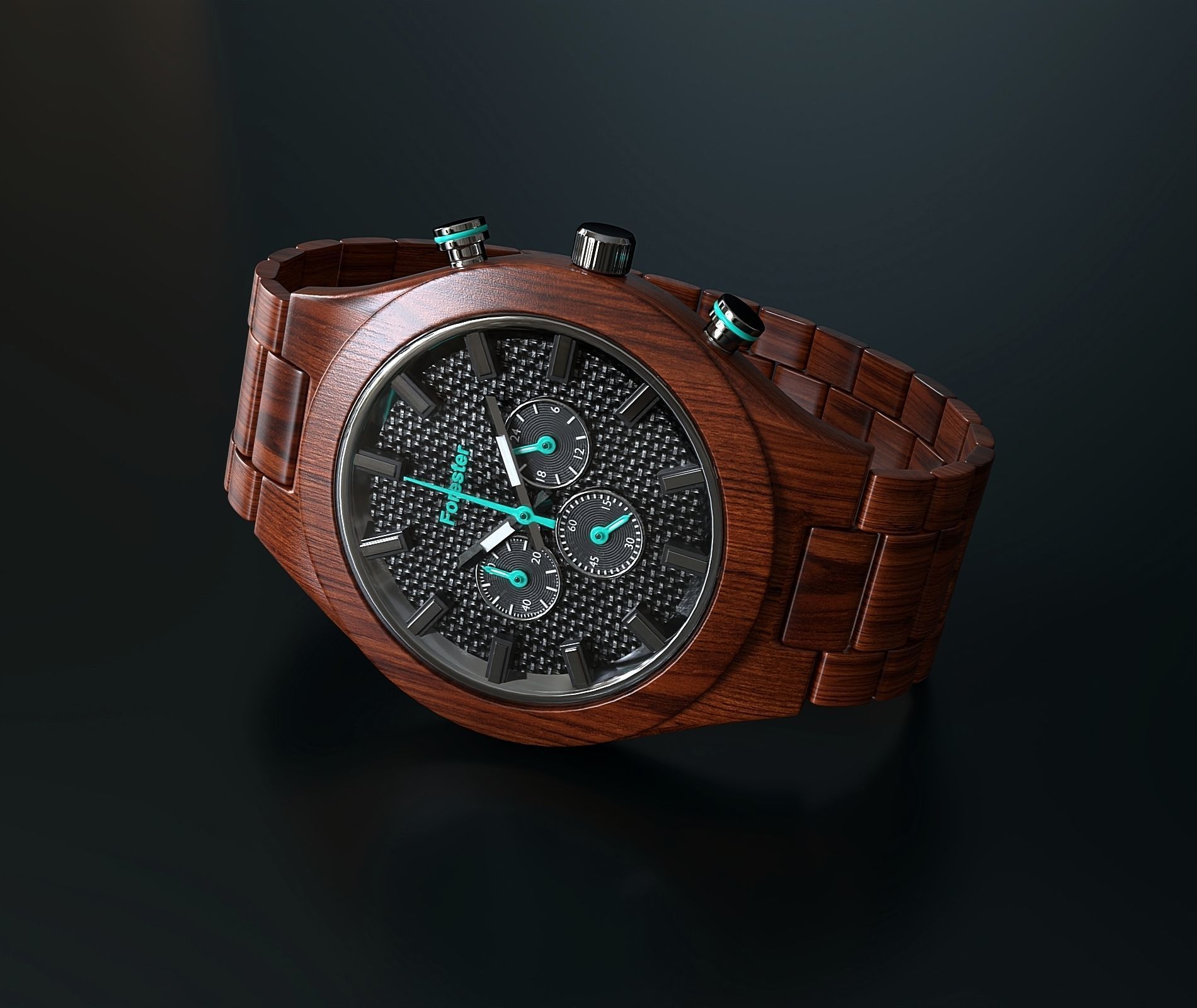 Mens wooden wrist watch 3D model | CGTrader
