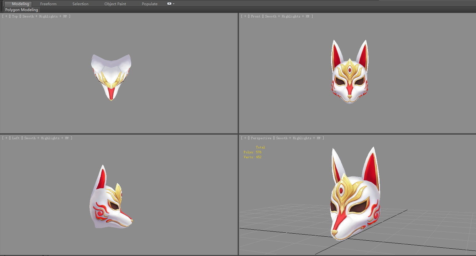 3D model Cartoon fox mask VR / AR / low-poly | CGTrader